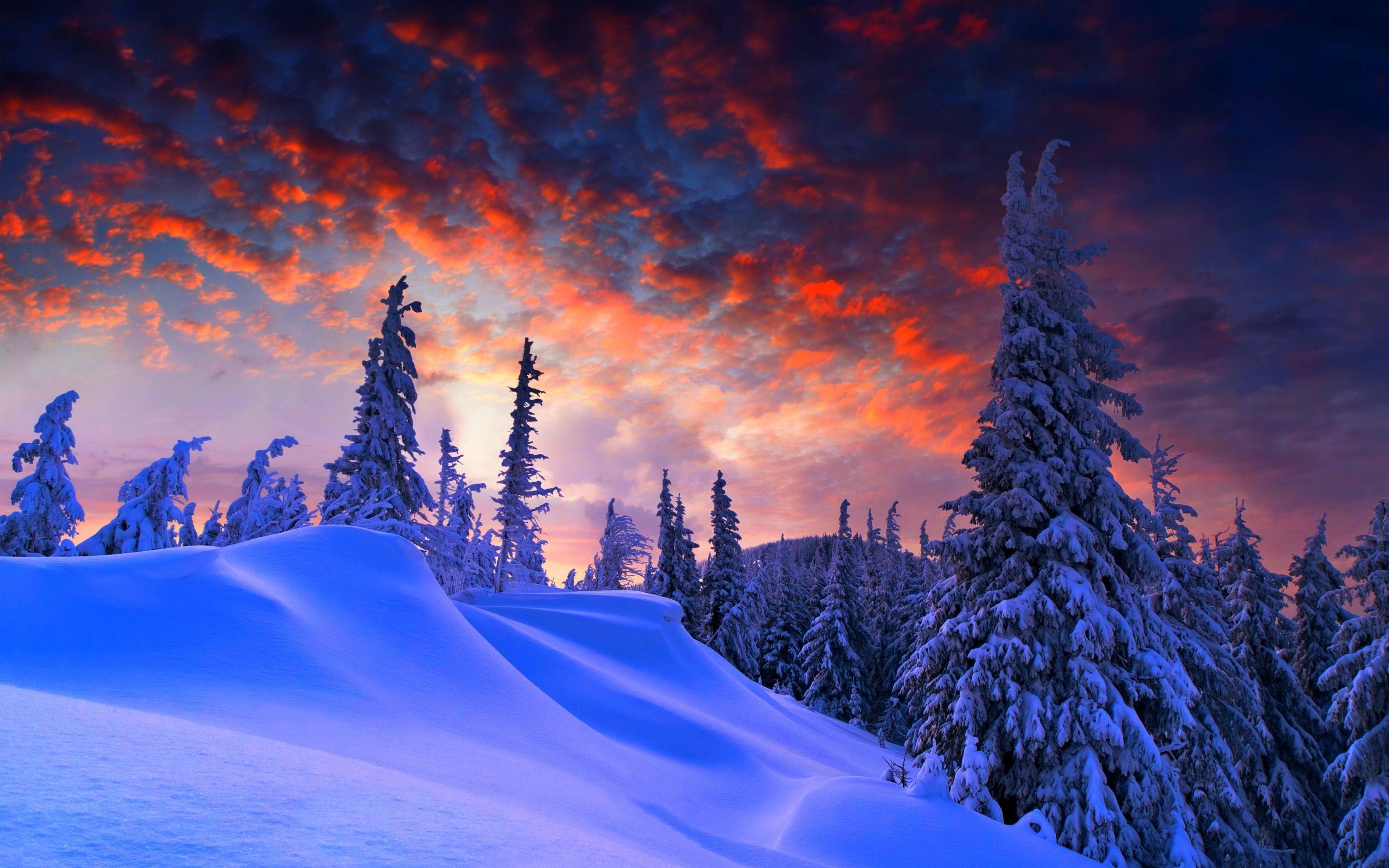 Winter Mountain Sunset Wallpapers - Top Free Winter Mountain Sunset ...
