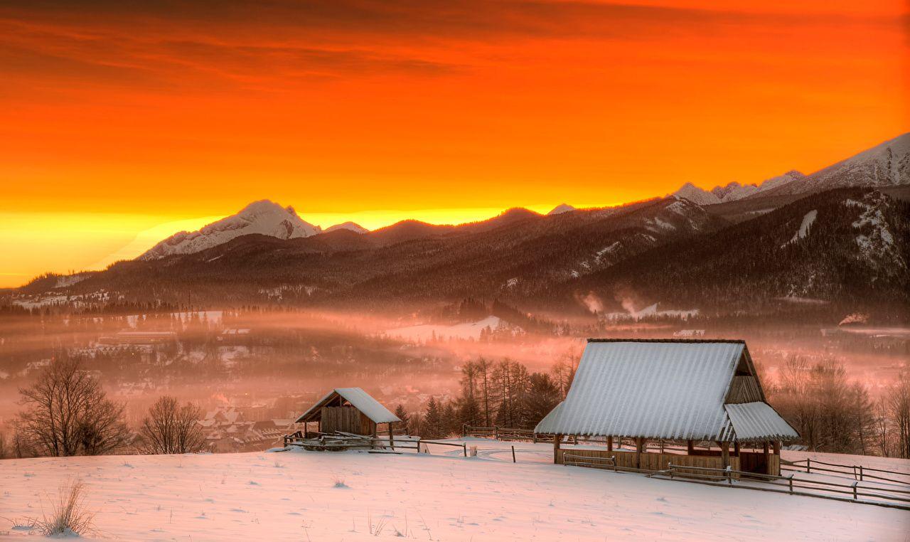 Winter Mountain Sunset Wallpapers - Top Free Winter Mountain Sunset ...