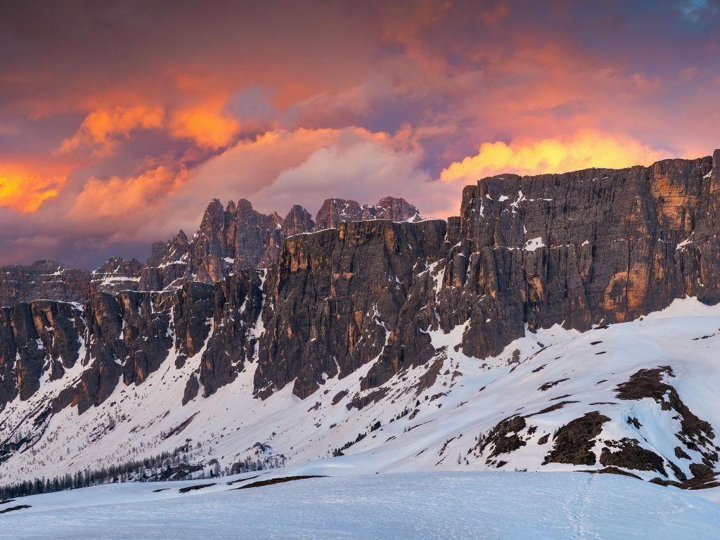 Winter Mountain Sunset Wallpapers - Top Free Winter Mountain Sunset ...