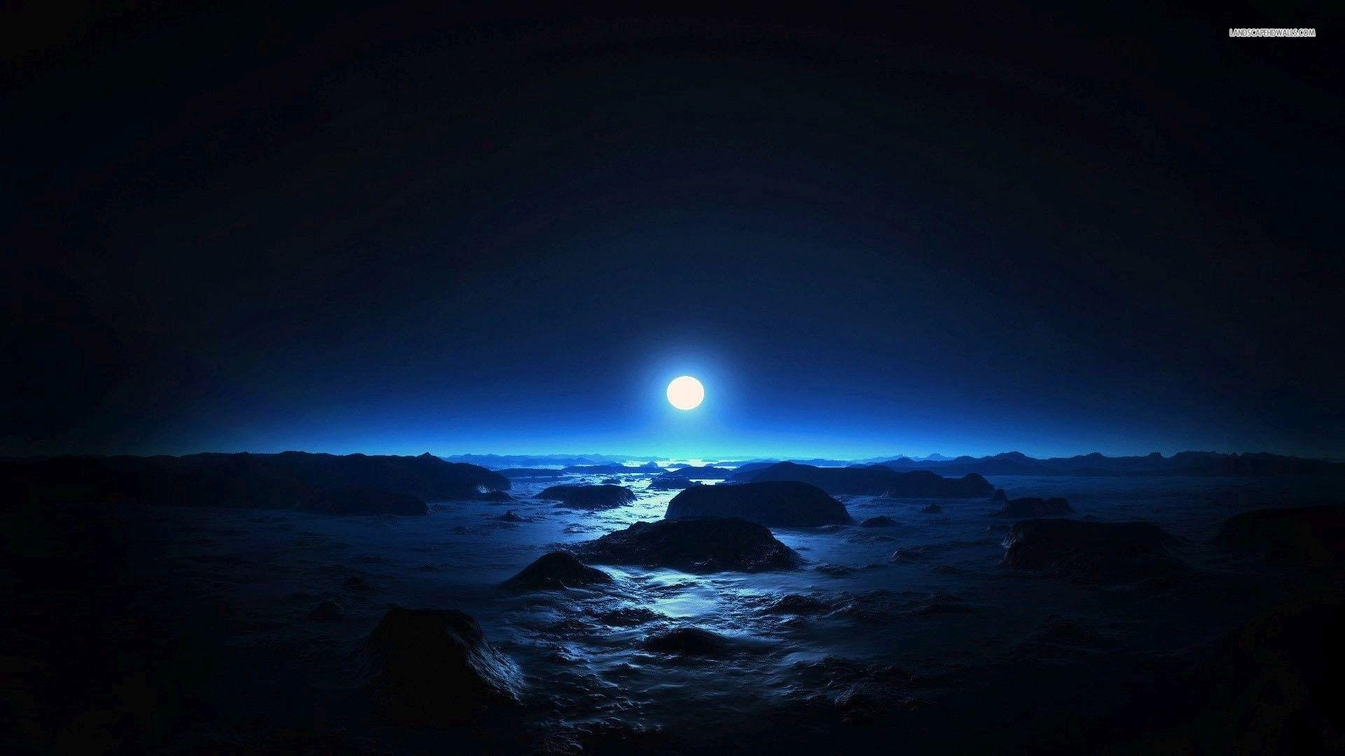 Dark Blue Moon Wallpapers - Top Free Dark Blue Moon Backgrounds ...