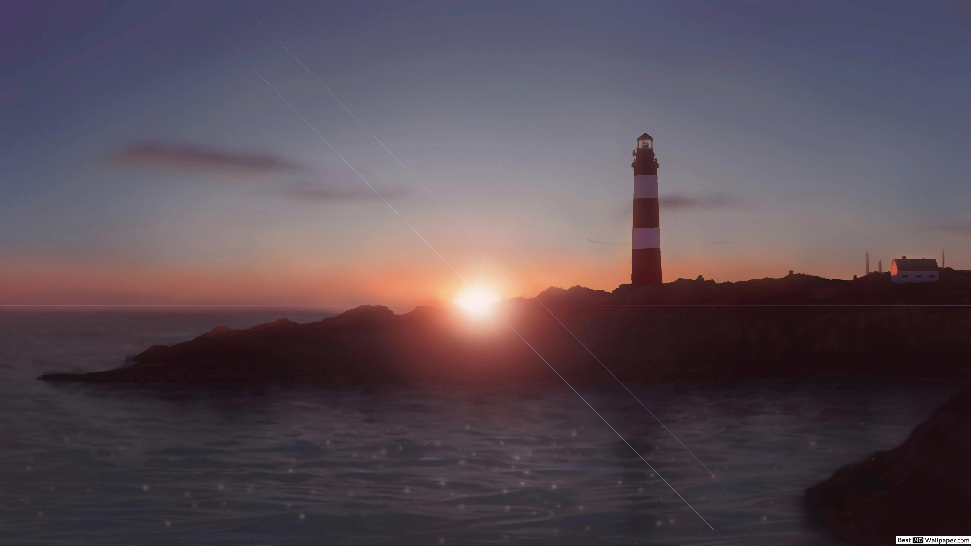 Lighthouse Sunset Wallpapers - Top Free Lighthouse Sunset Backgrounds ...