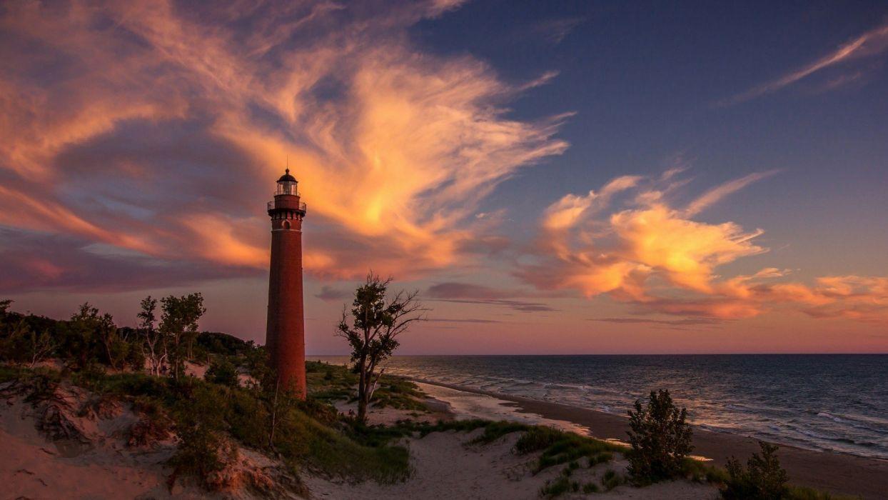 Lighthouse Sunset Wallpapers - Top Free Lighthouse Sunset Backgrounds ...