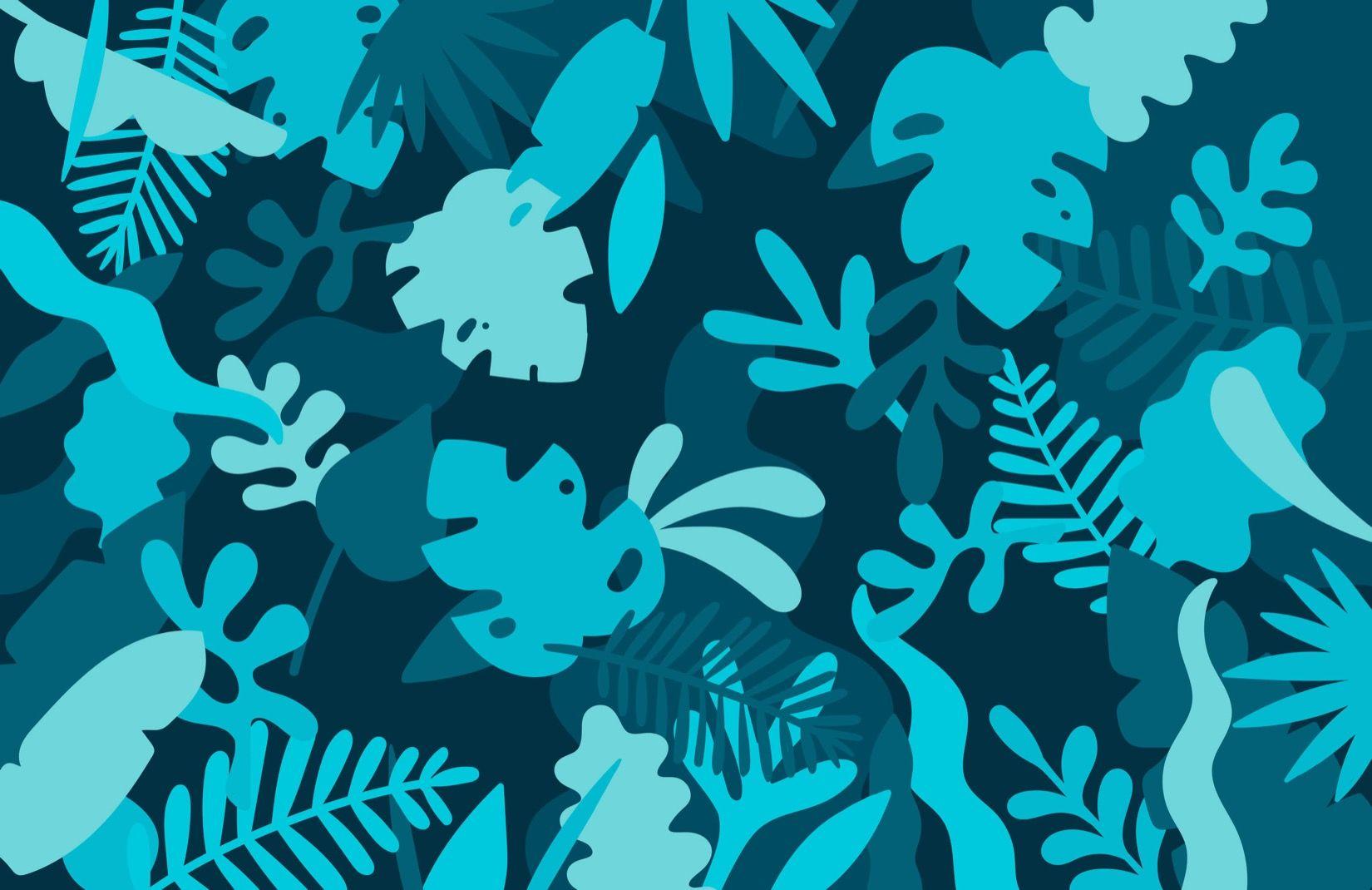 Blue Tropical Leaf Wallpapers - Top Free Blue Tropical Leaf Backgrounds ...