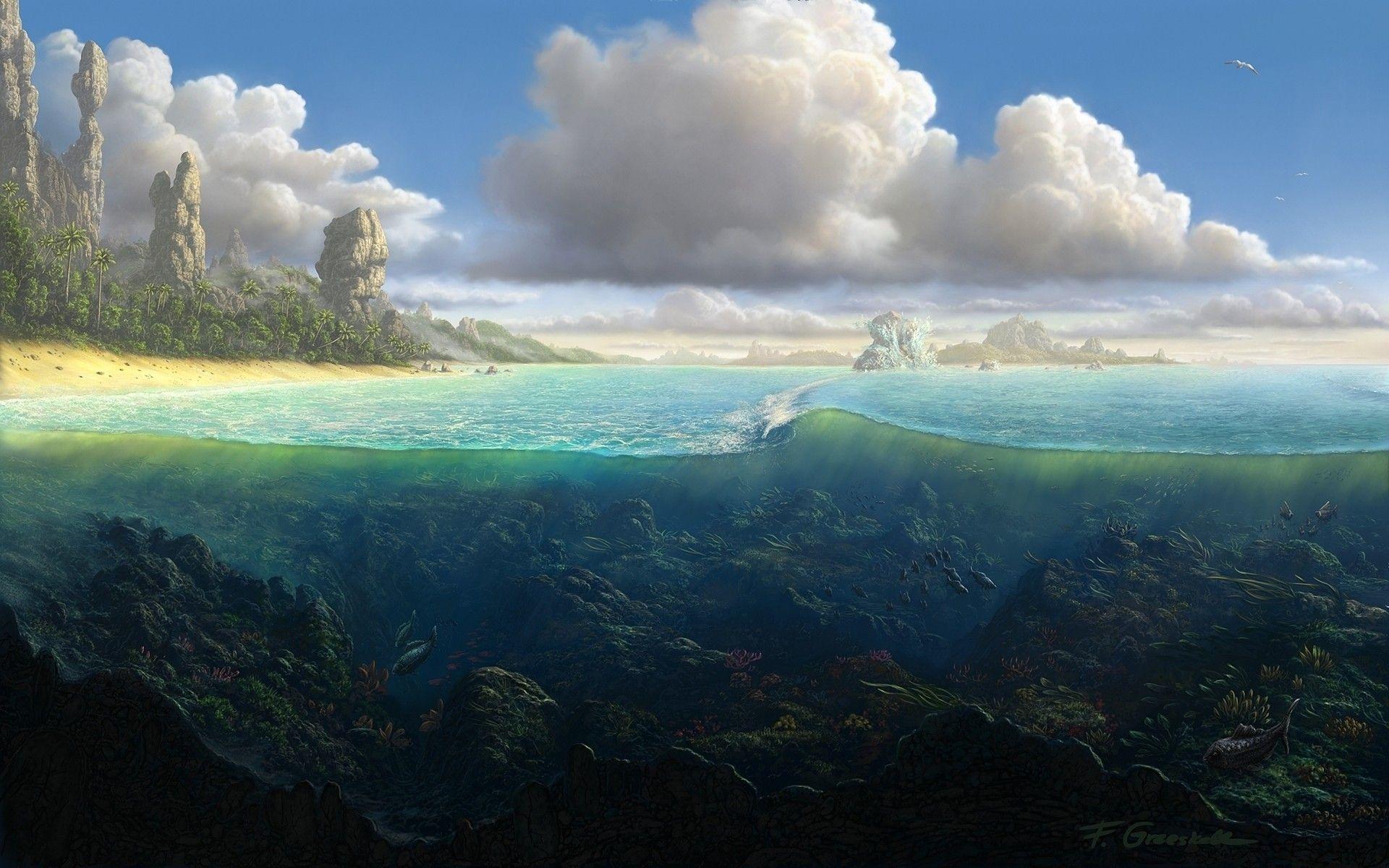 Half Underwater Wallpapers - Top Free Half Underwater Backgrounds ...