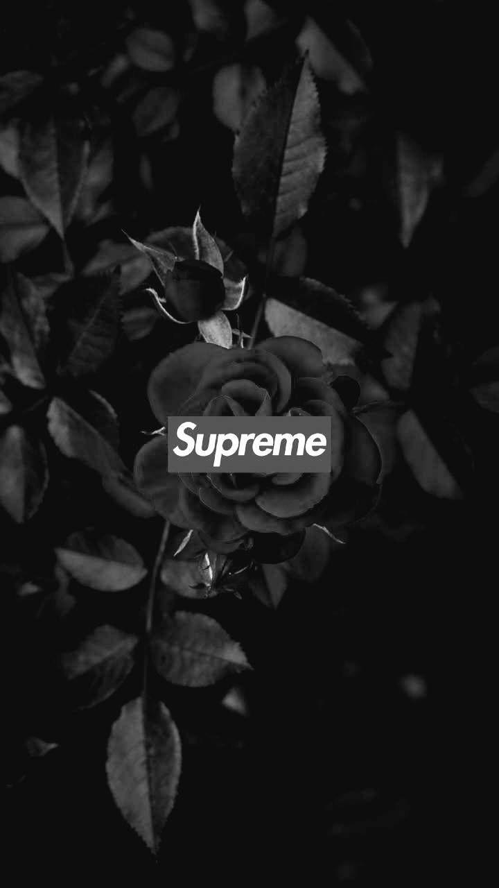 Supreme black wallpaper store