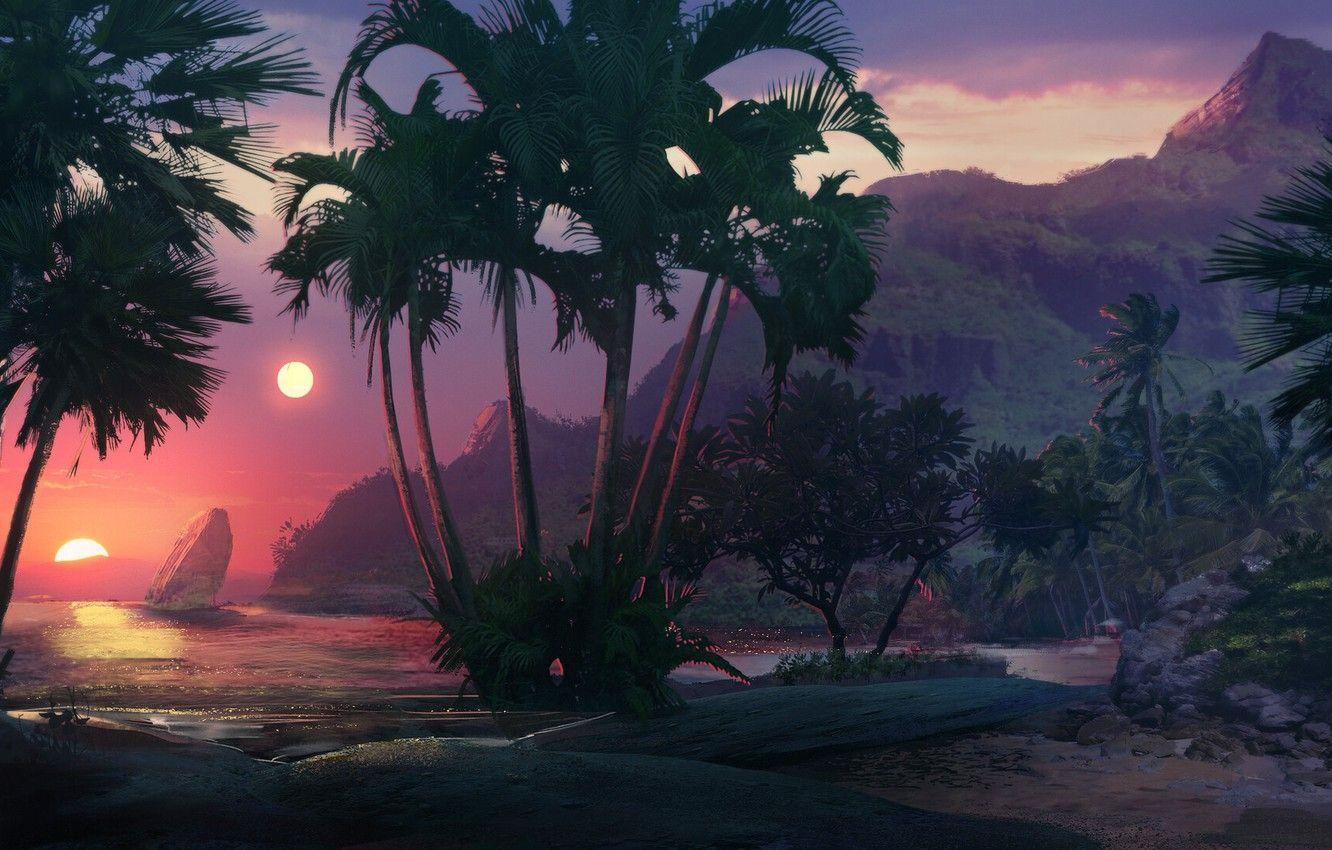 80s Palm Tree Sunset Wallpapers - Top Free 80s Palm Tree Sunset ...