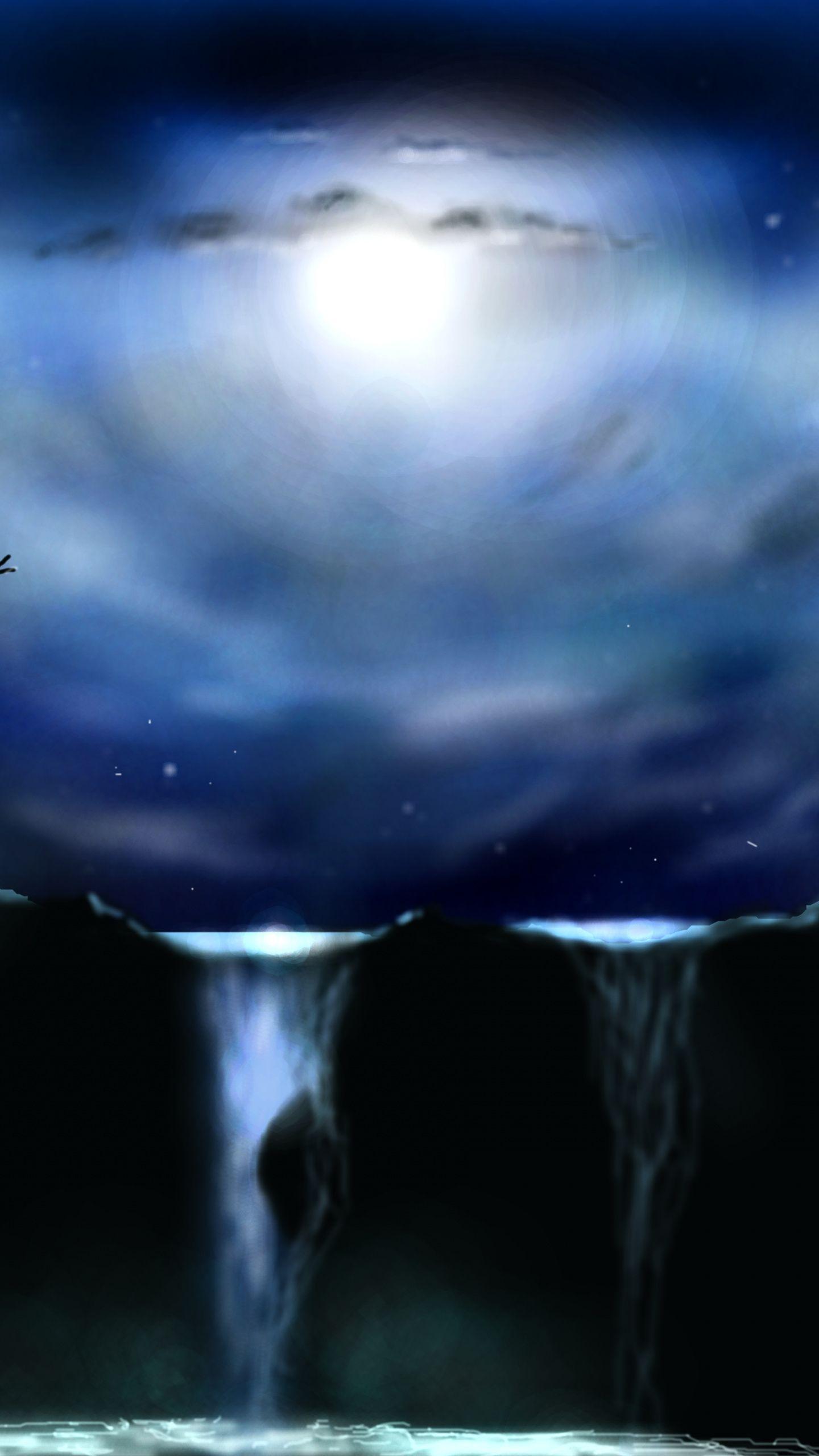 Night Waterfall Wallpapers - Top Free Night Waterfall Backgrounds ...