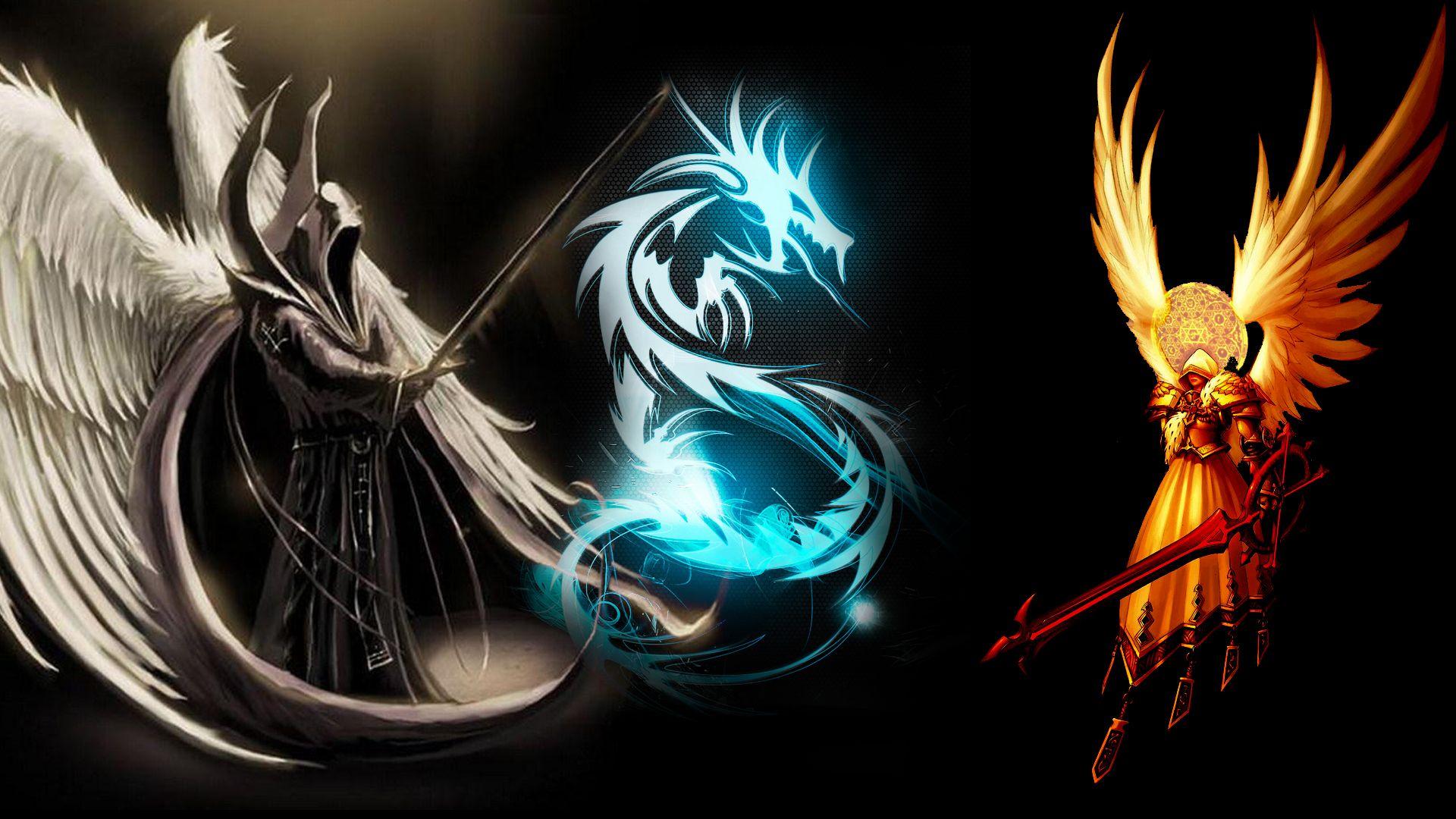 Angel and Dragon Wallpapers - Top Free Angel and Dragon Backgrounds ...