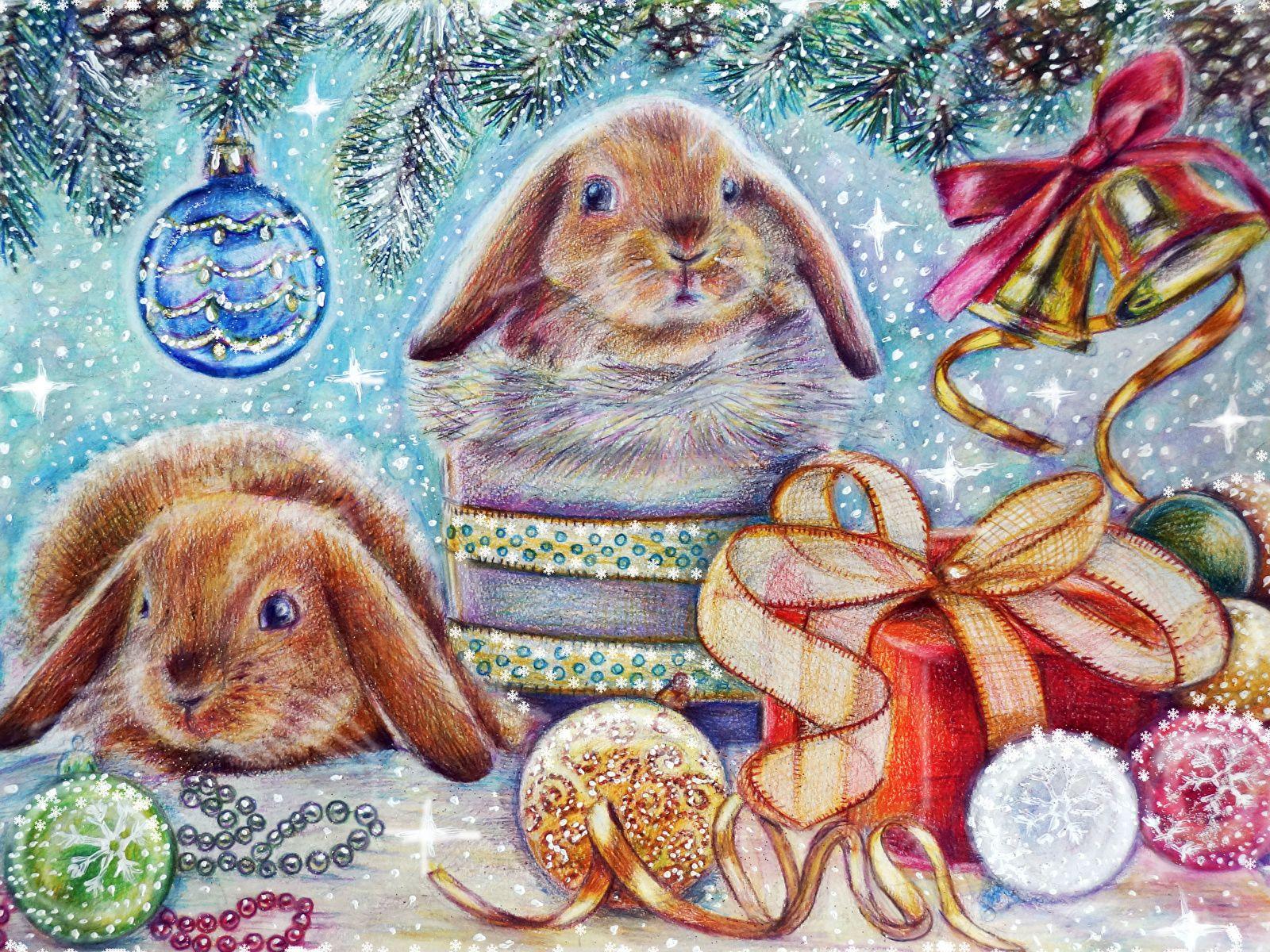Bunny Christmas Wallpapers - Top Free Bunny Christmas Backgrounds ...