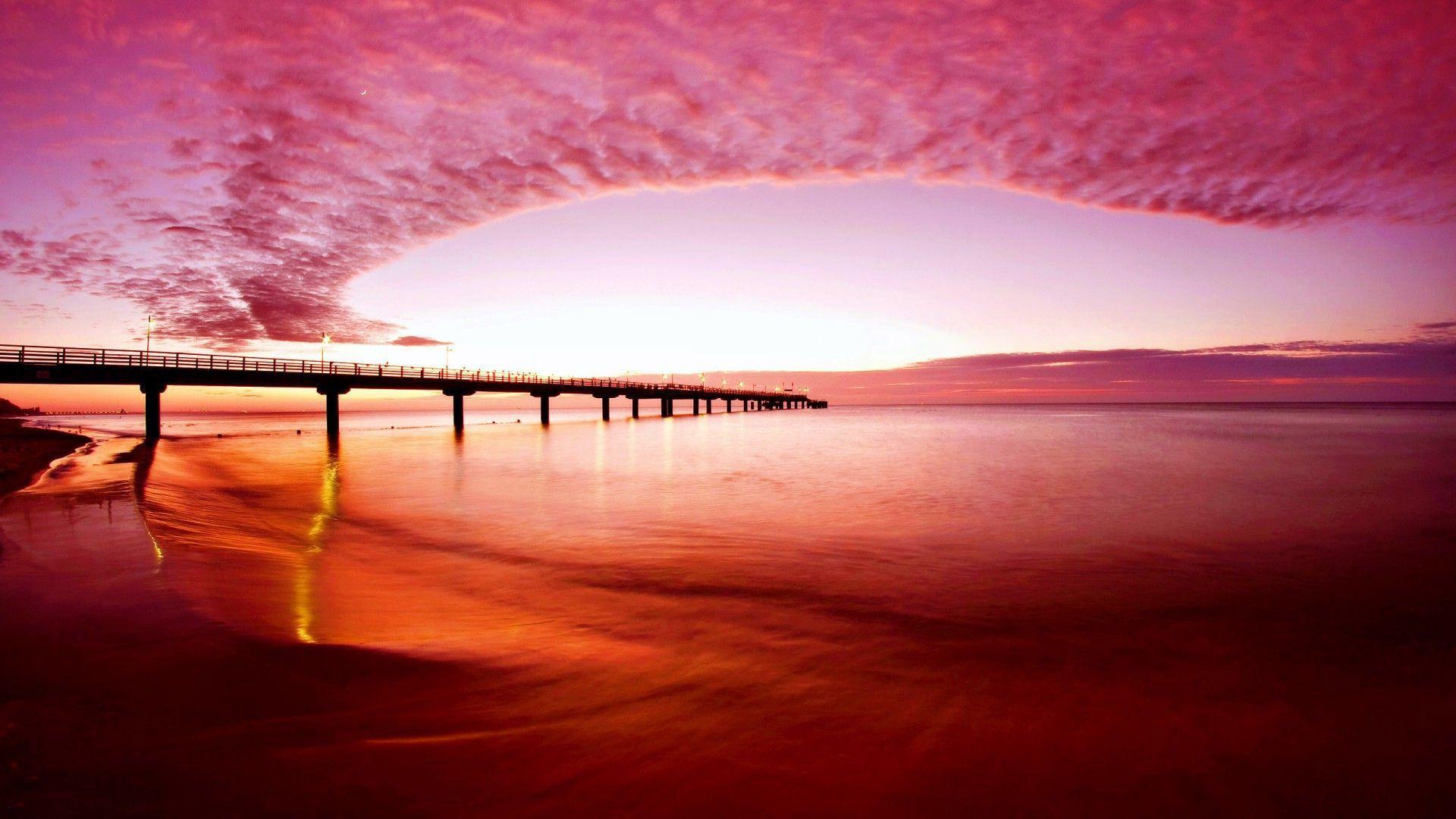 Pink Beach Sunset Desktop Wallpapers - Top Free Pink Beach Sunset ...