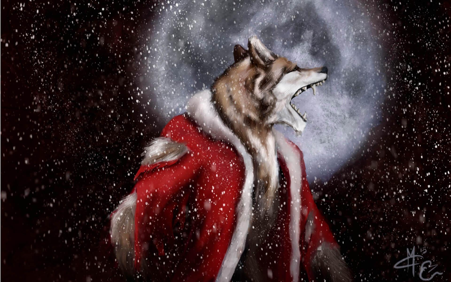 Christmas Wolf Wallpapers - Top Free Christmas Wolf Backgrounds ...