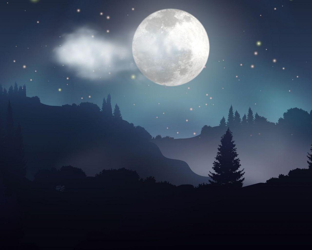 Moonlight Forest Wallpapers - Top Free Moonlight Forest Backgrounds ...