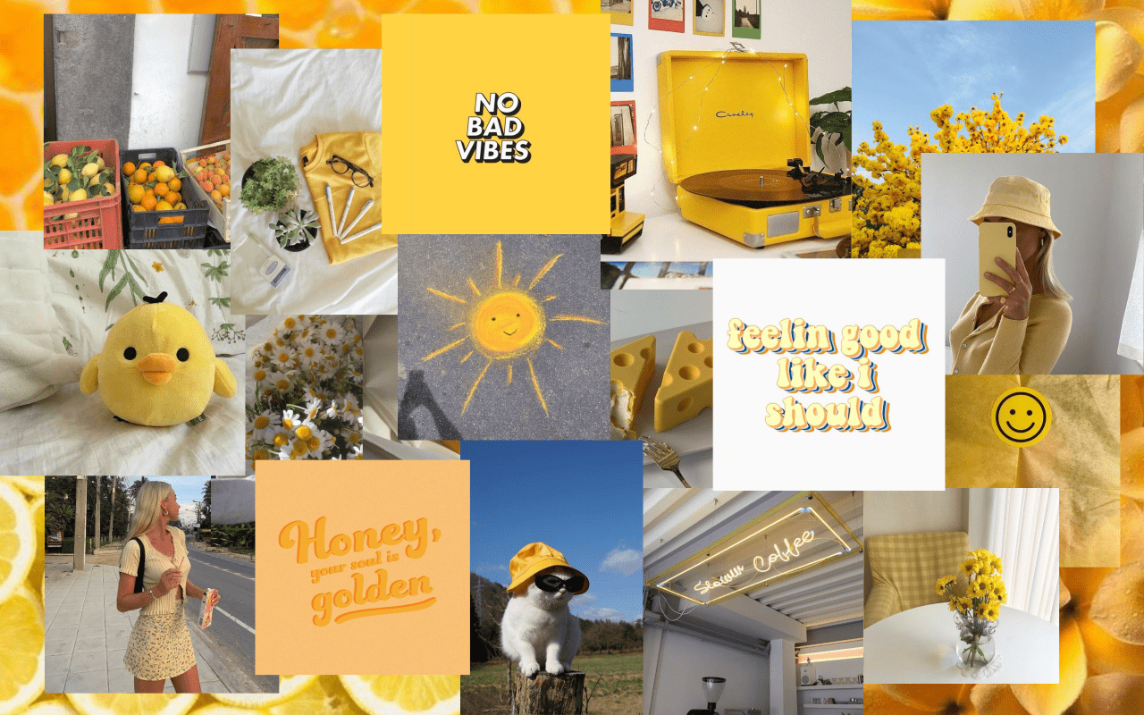 Collage Aesthetic Yellow Laptop Wallpapers - Top Free Collage Aesthetic ...