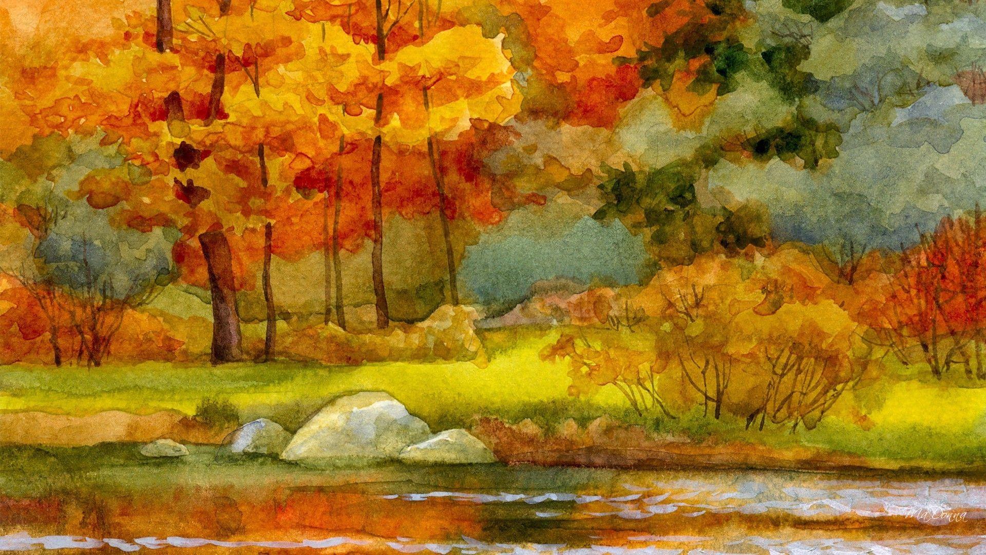 Watercolor Autumn Wallpapers - Top Free Watercolor Autumn Backgrounds ...