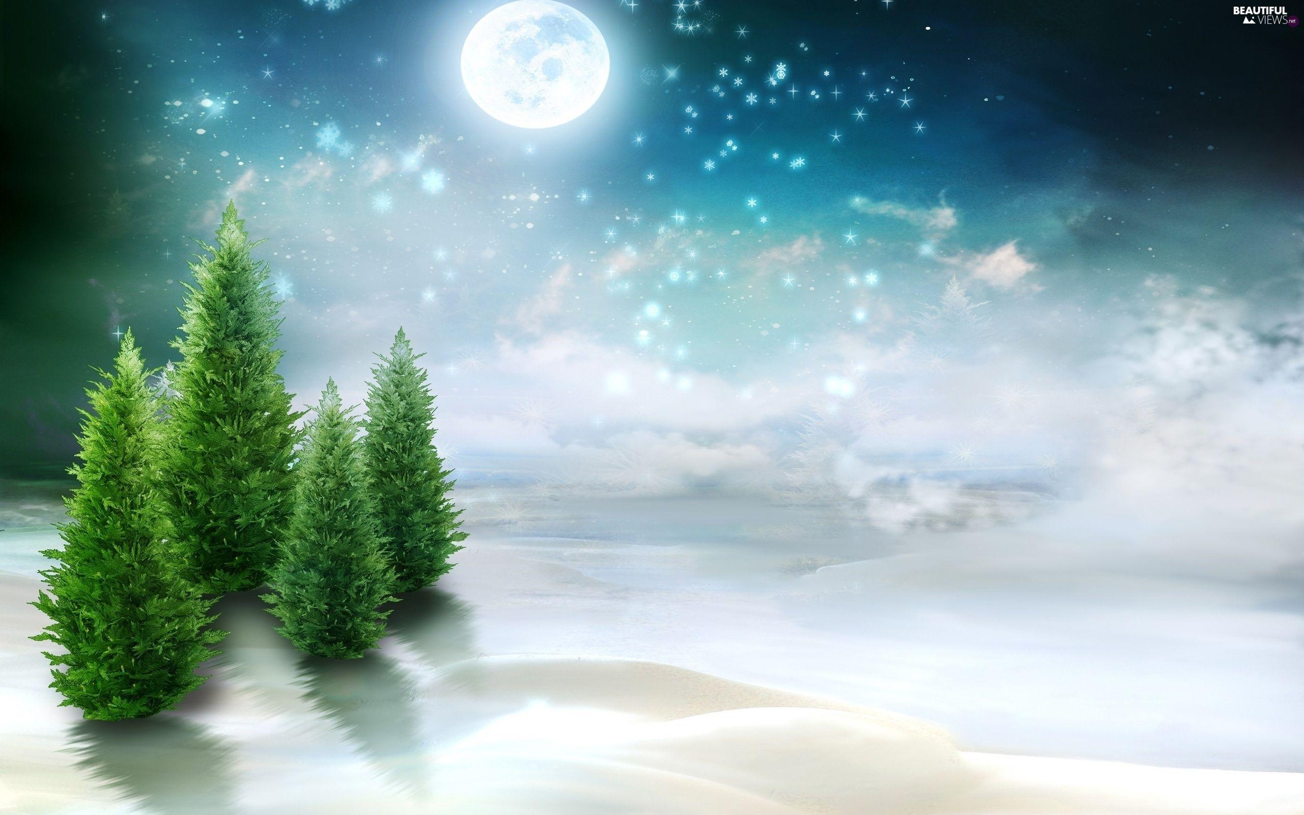 Christmas Moon Wallpapers - Top Free Christmas Moon Backgrounds ...