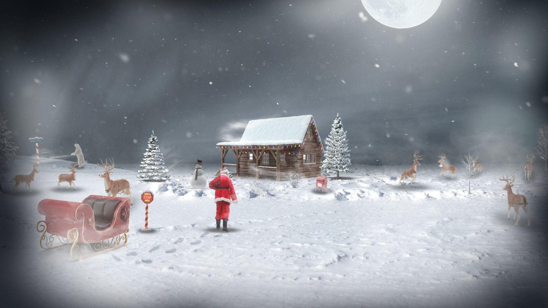 Christmas Moon Wallpapers - Top Free Christmas Moon Backgrounds ...