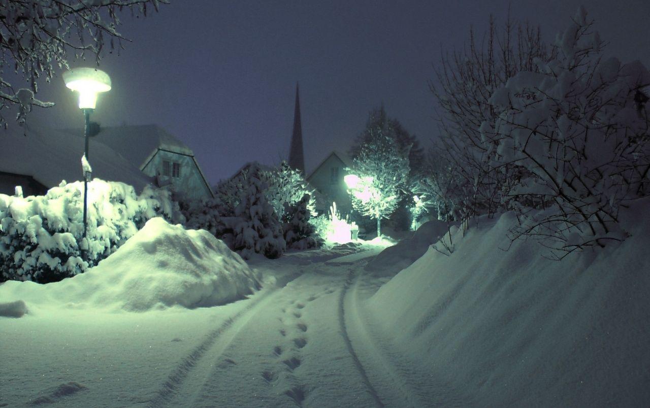 Night Winter Landscape Wallpapers - Top Free Night Winter Landscape ...