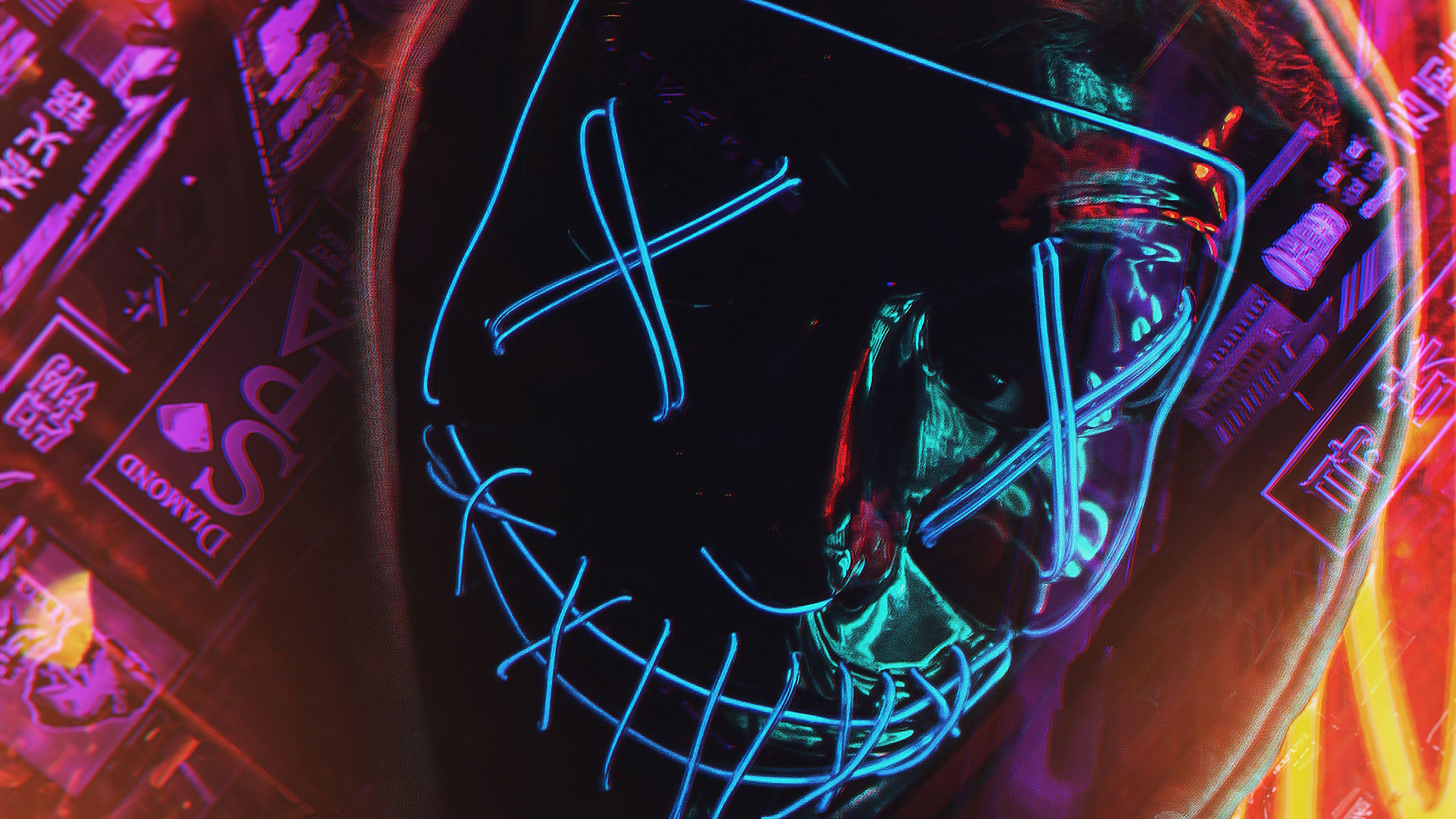 Neon Face Wallpapers - Top Free Neon Face Backgrounds - WallpaperAccess