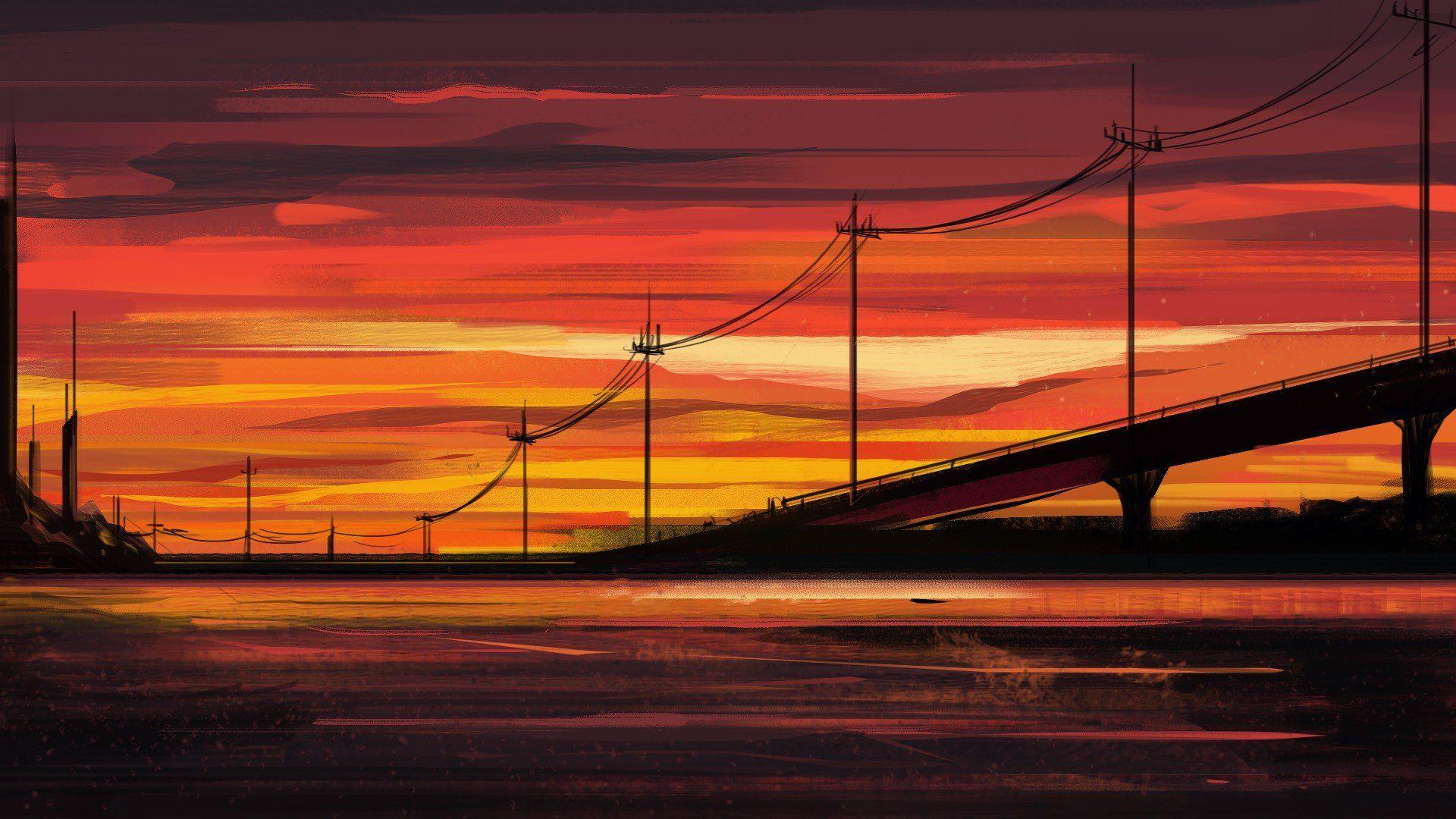 Sunset Illustration Wallpapers - Top Free Sunset Illustration ...