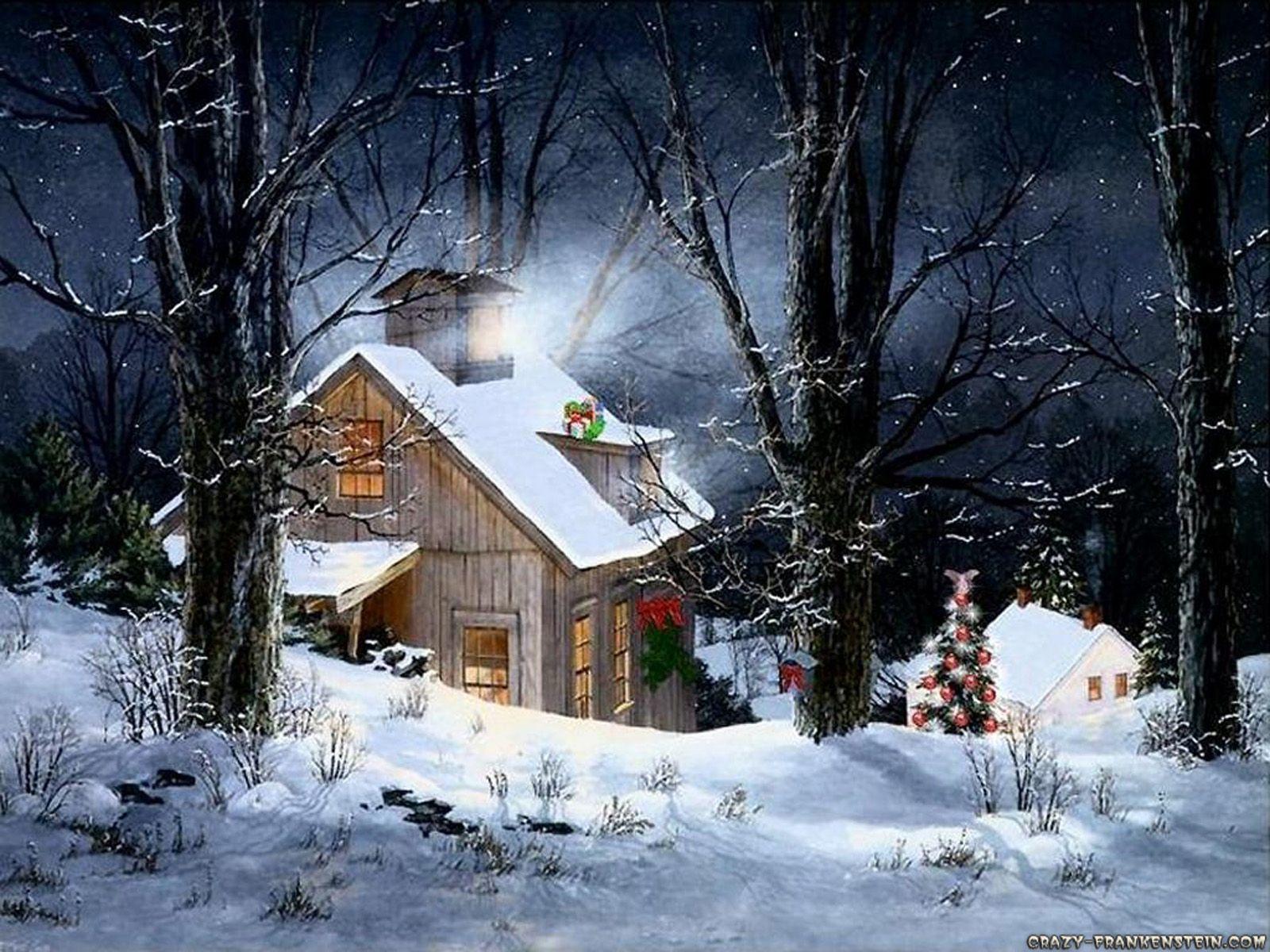 Snowy Cottage Wallpapers - Top Free Snowy Cottage Backgrounds ...