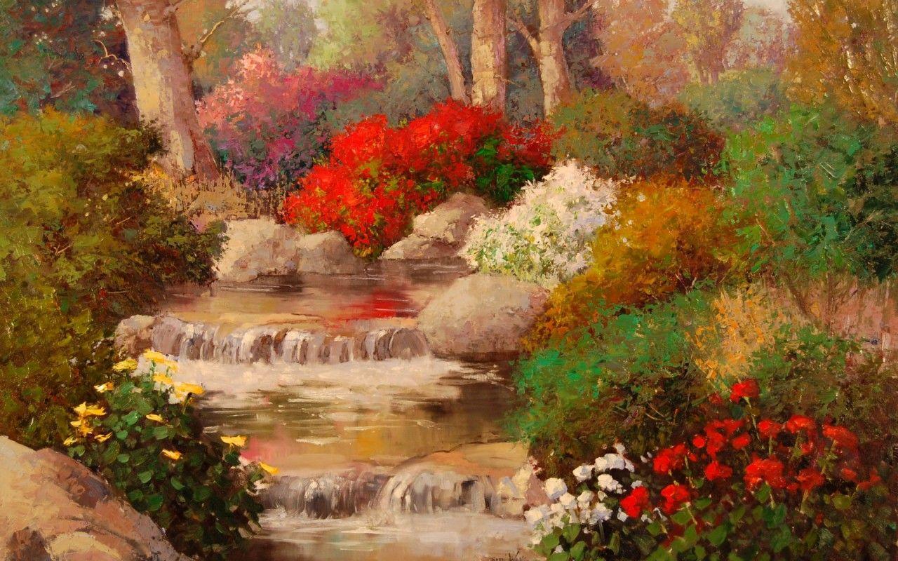 Waterfall Flowers Wallpapers - Top Free Waterfall Flowers Backgrounds ...