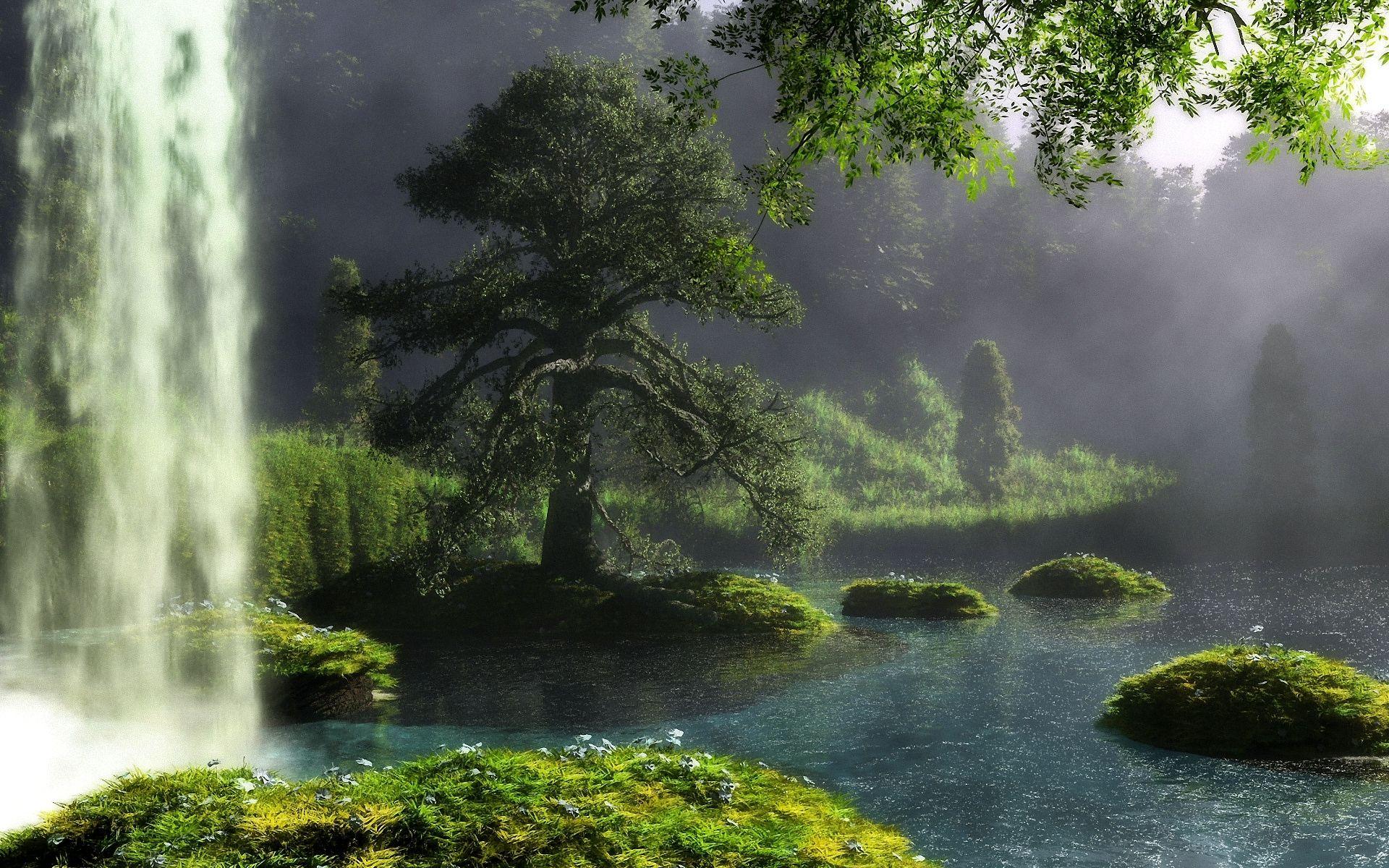 Forest Waterfall Desktop Wallpapers - Top Free Forest Waterfall Desktop ...