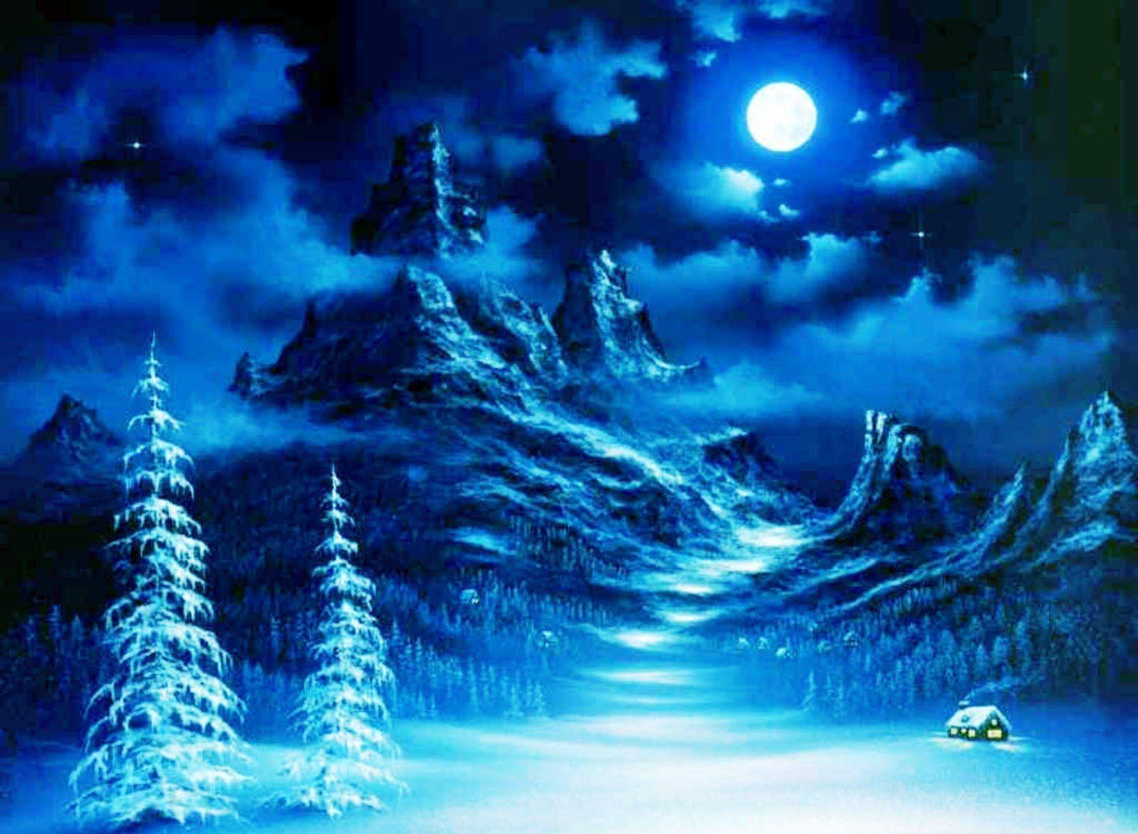 Beautiful Winter Moon Wallpapers - Top Free Beautiful Winter Moon ...