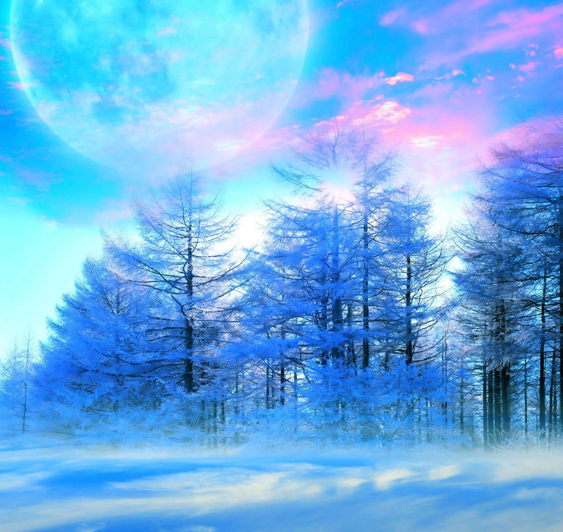 Beautiful Winter Moon Wallpapers - Top Free Beautiful Winter Moon ...