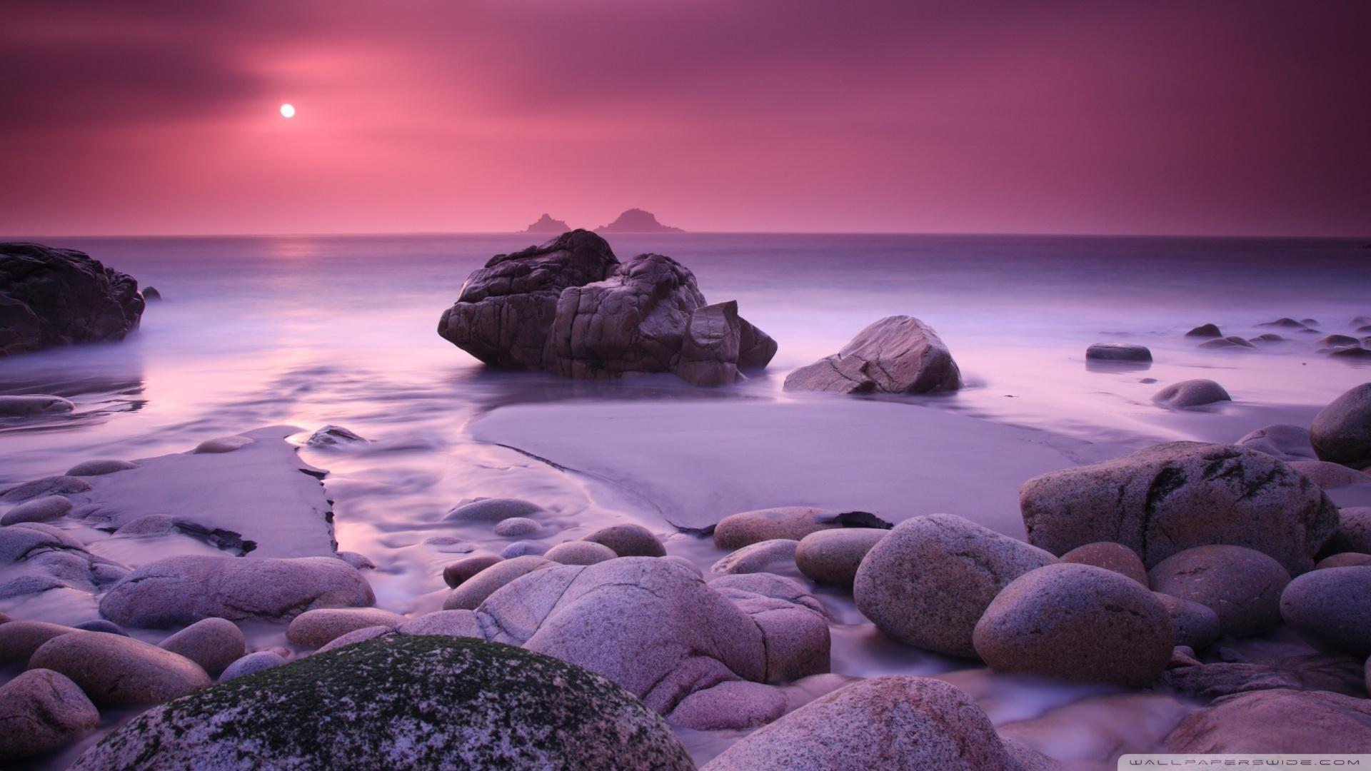 Purple Beach Sunset Desktop Wallpapers - Top Free Purple Beach Sunset ...