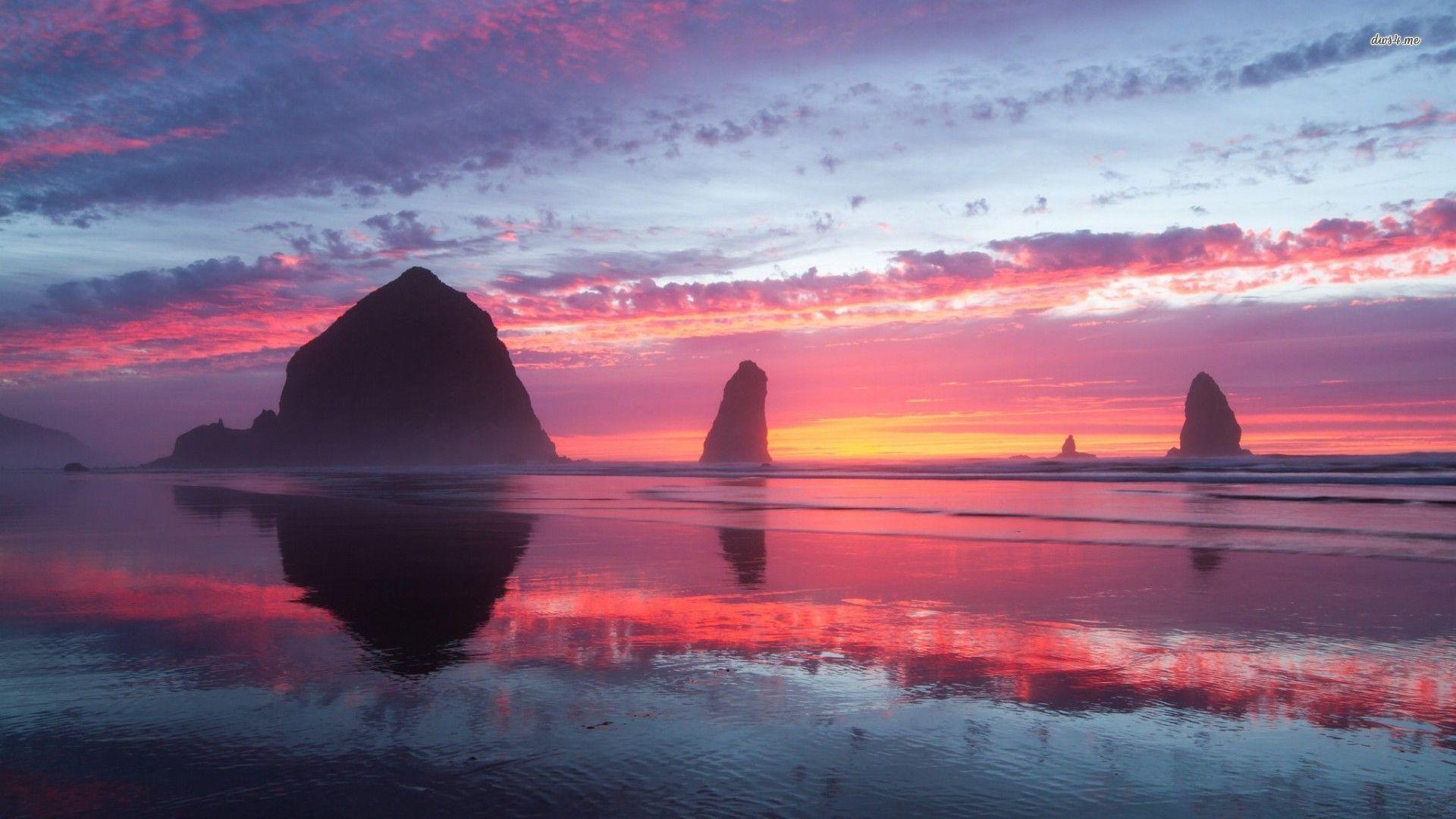 Purple Beach Sunset Desktop Wallpapers - Top Free Purple Beach Sunset ...