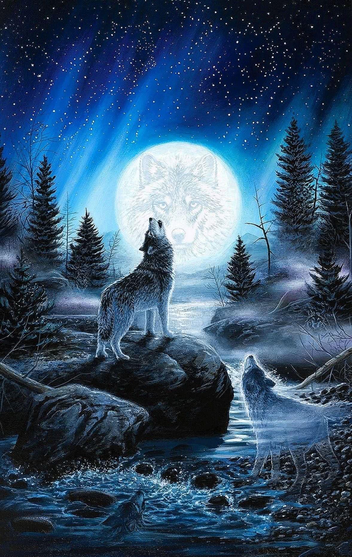 Wolf and Moon Wallpapers - Top Free Wolf and Moon Backgrounds ...