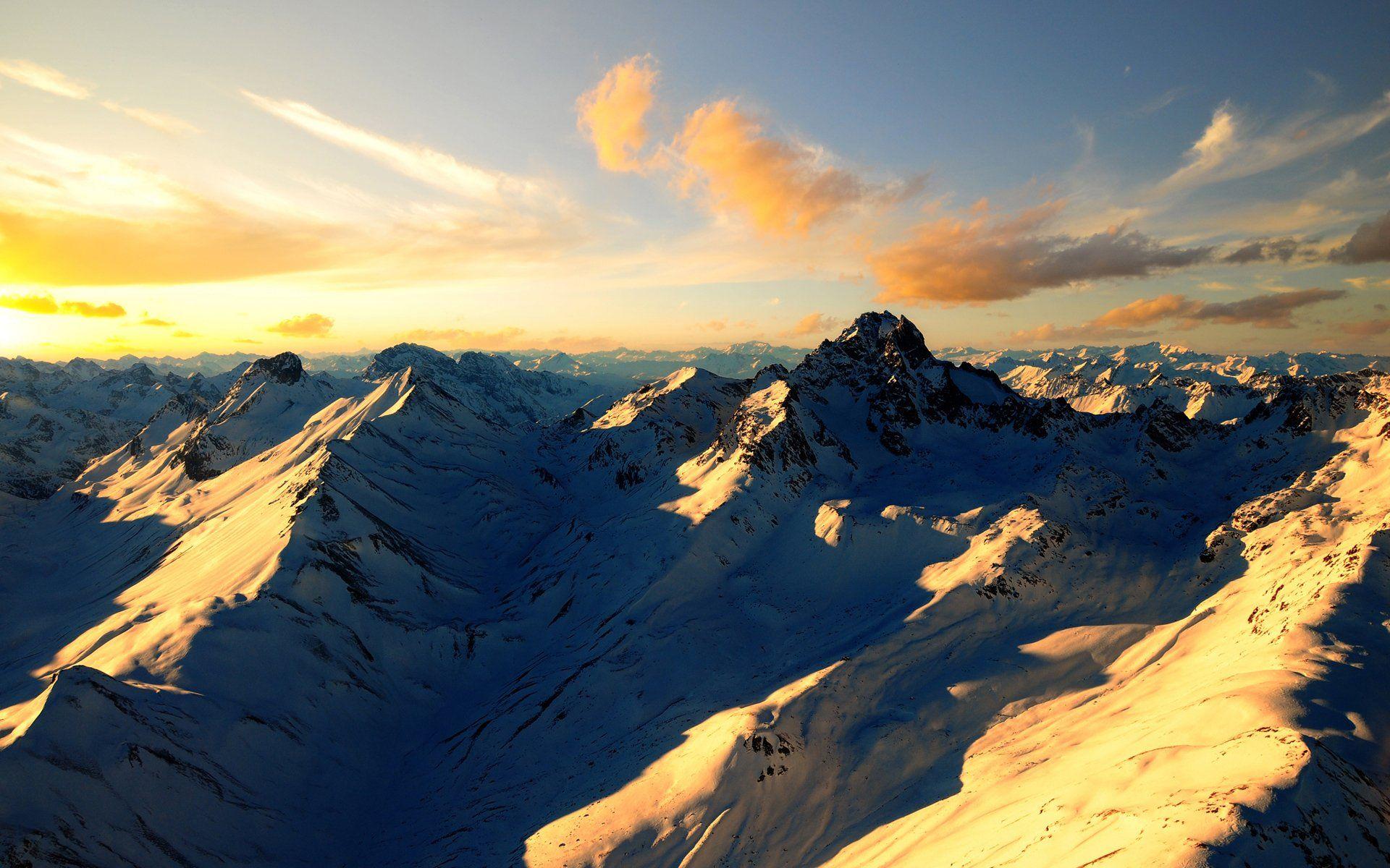 Snow Mountain Sunset Wallpapers - Top Free Snow Mountain Sunset ...