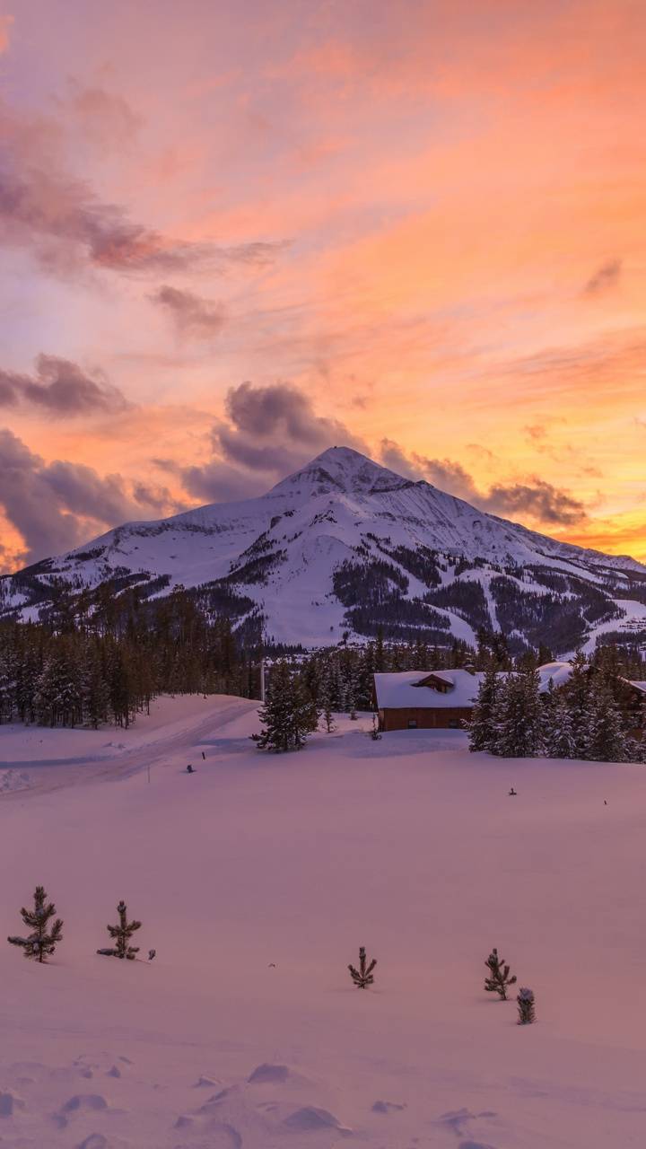 Snowy Sunset Wallpapers - Top Free Snowy Sunset Backgrounds ...