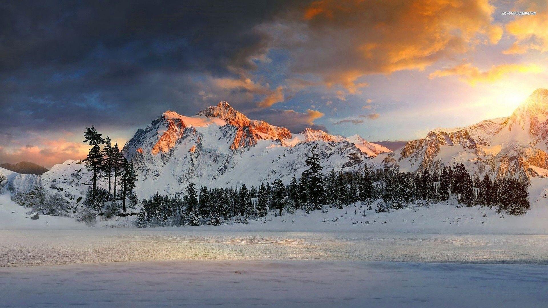 Snowy Sunset Wallpapers - Top Free Snowy Sunset Backgrounds ...