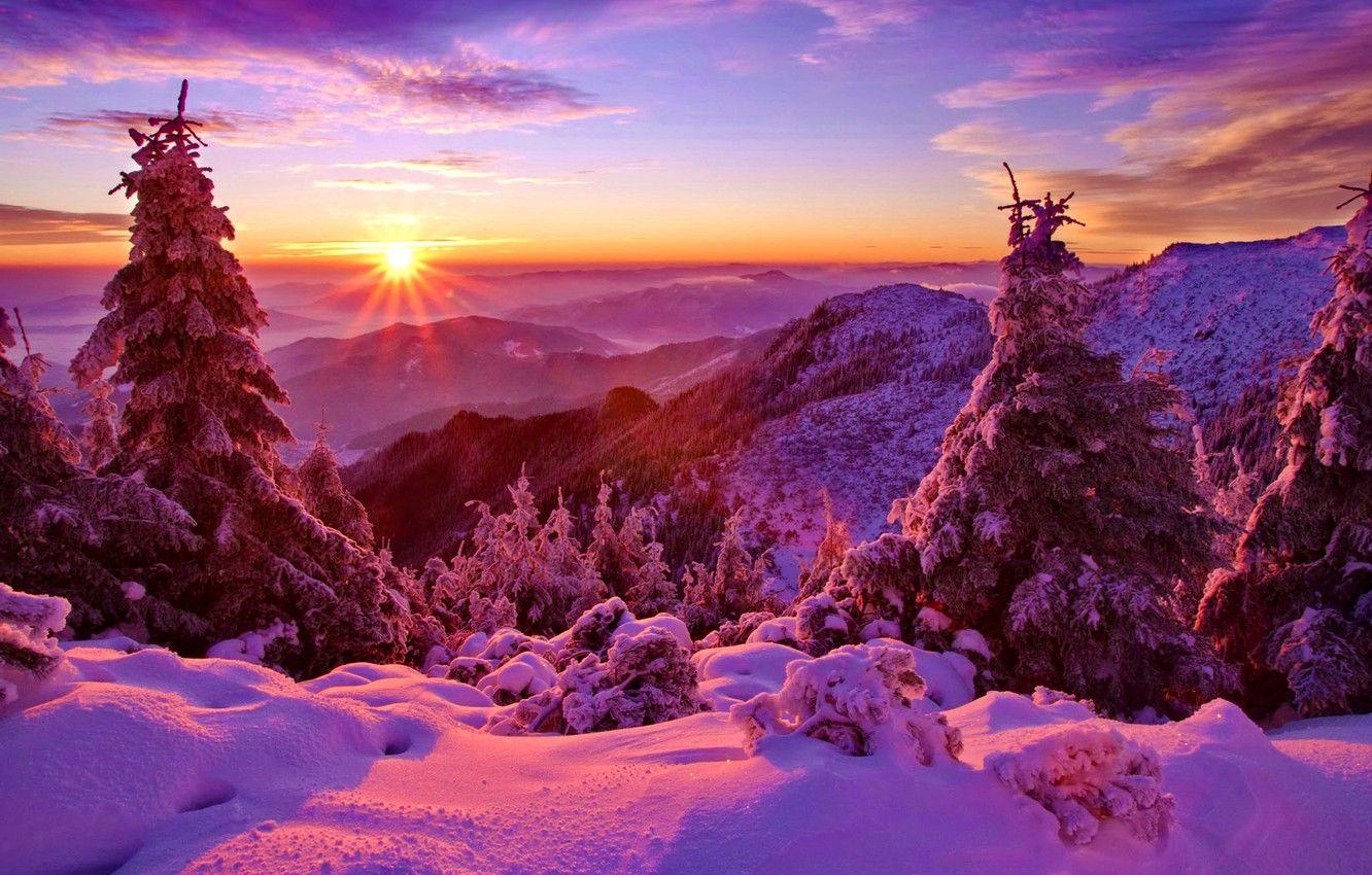 Snow Mountain Sunset Wallpapers - Top Free Snow Mountain Sunset ...