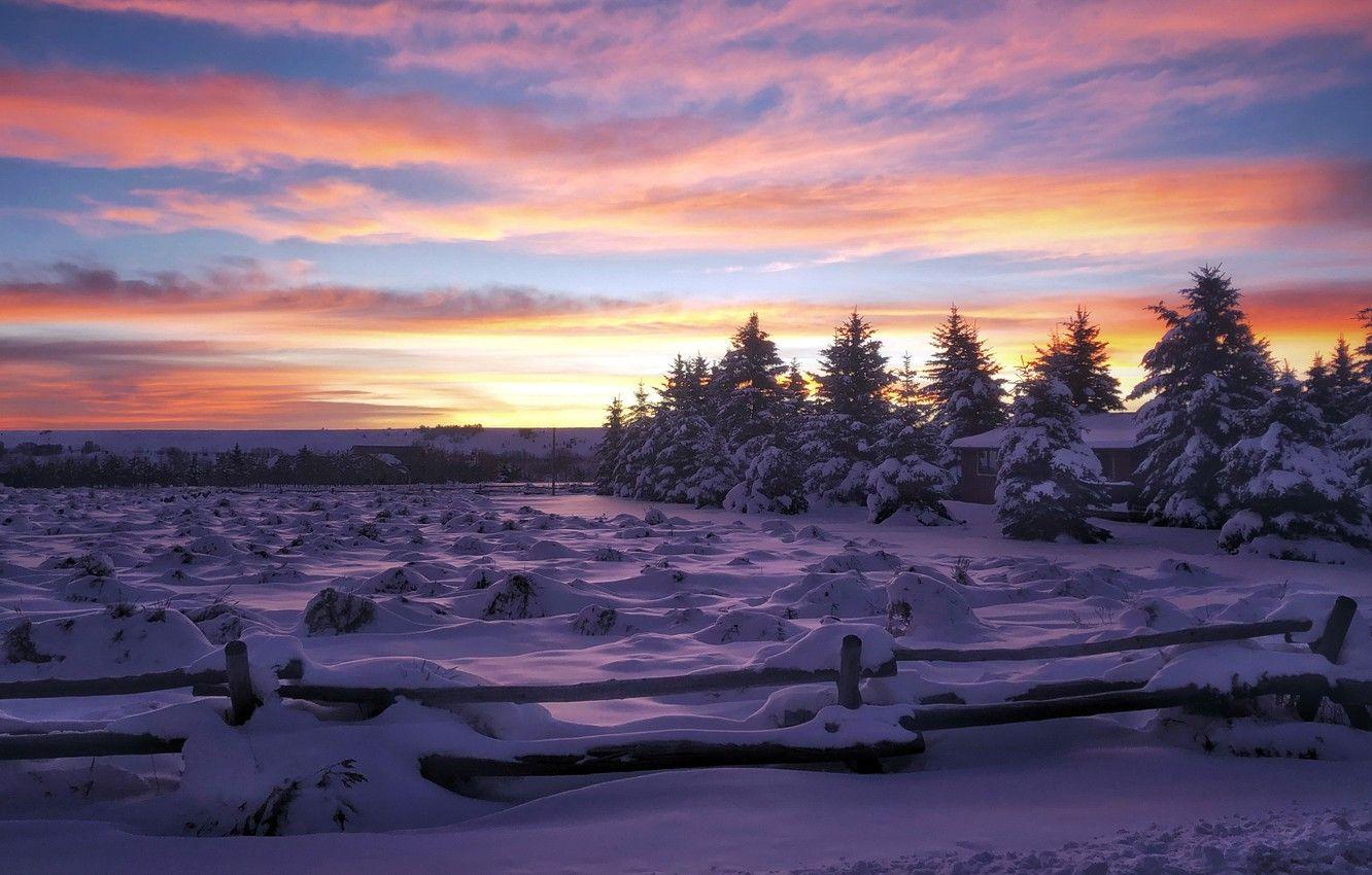 Snowy Sunset Wallpapers - Top Free Snowy Sunset Backgrounds ...