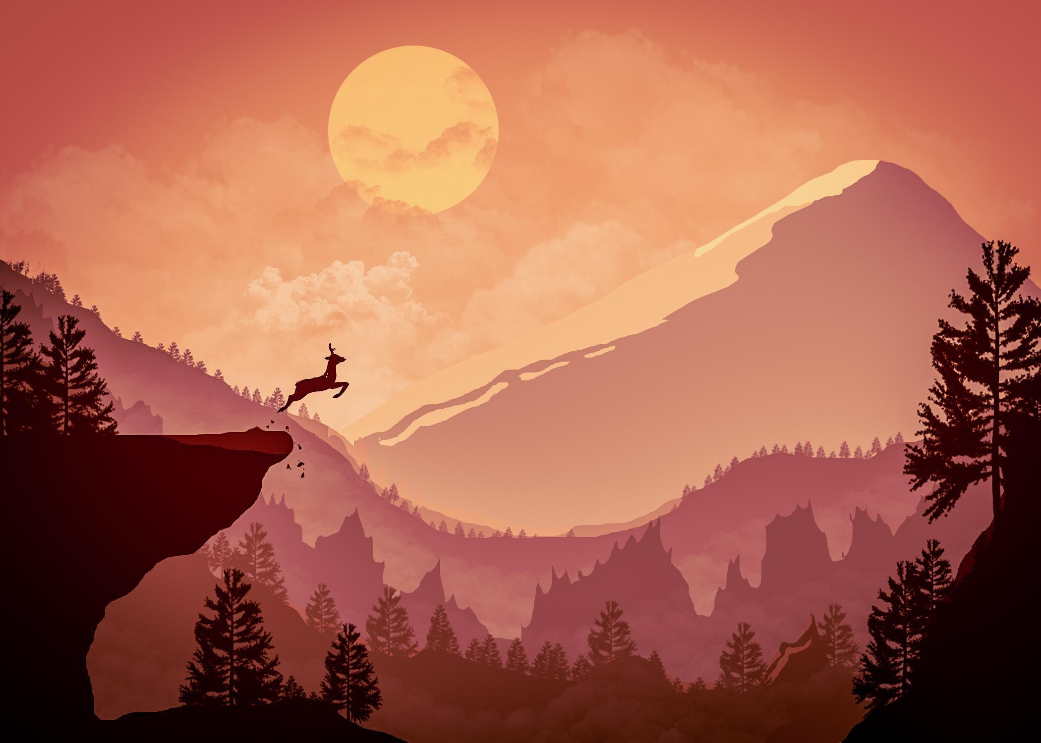 Minimalist Deer Wallpapers - Top Free Minimalist Deer Backgrounds ...