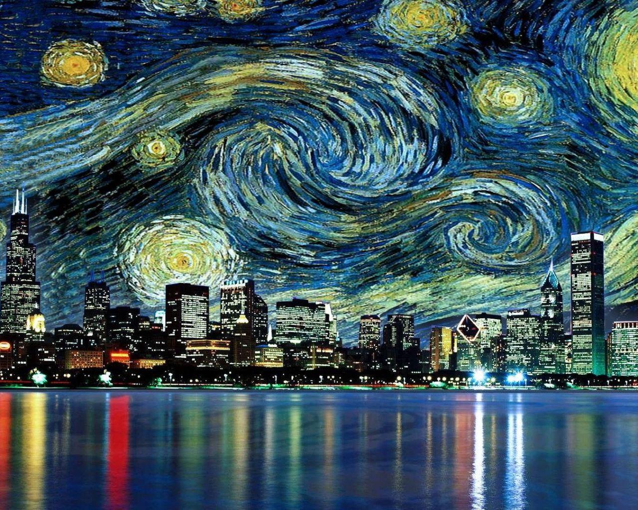Starry Night Painting Wallpapers - Top Free Starry Night Painting ...
