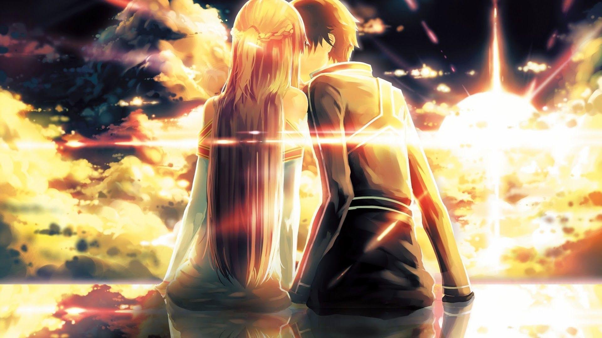 Anime Couple Sunset Wallpapers - Top Free Anime Couple Sunset ...