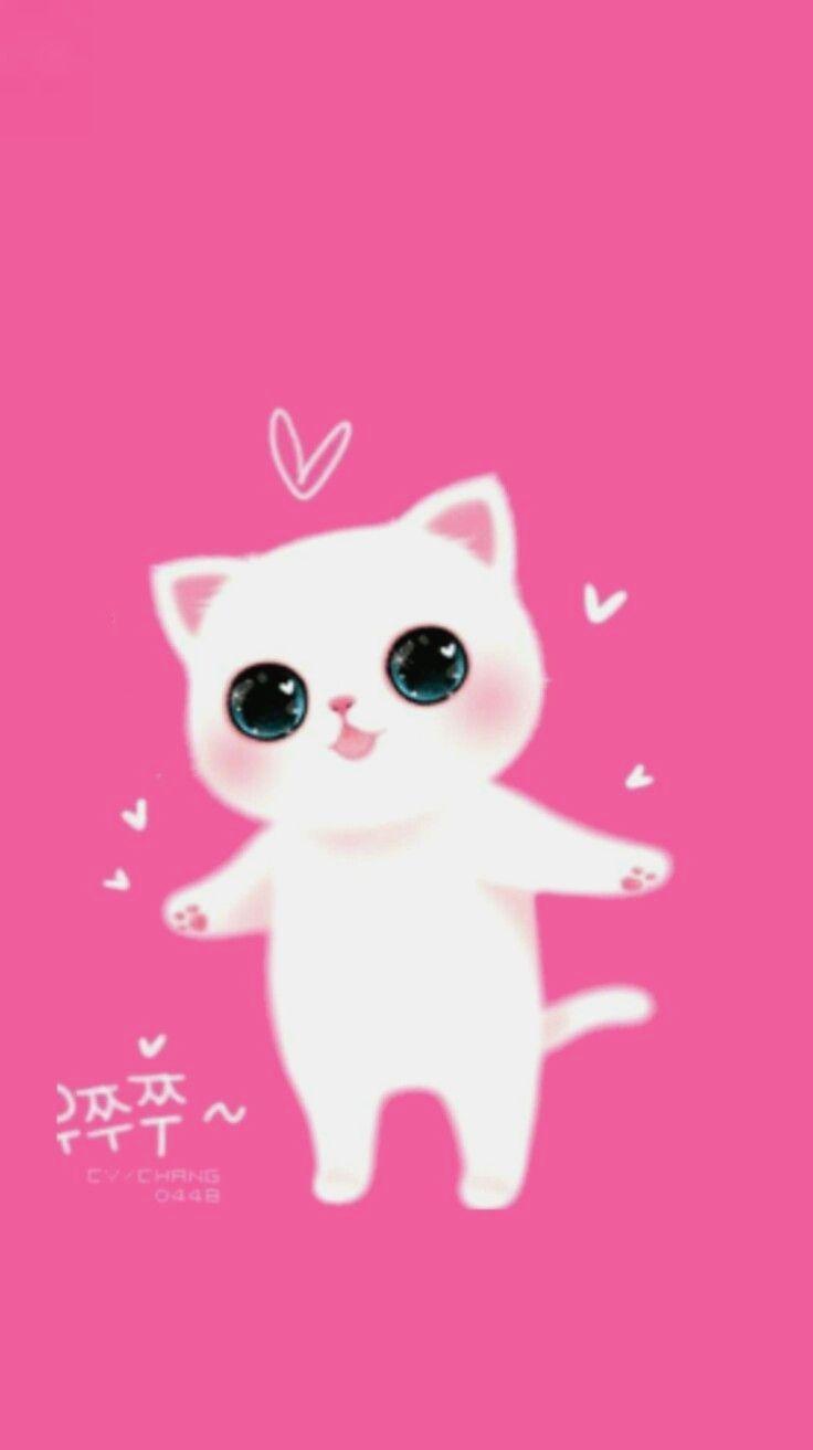 Cat Pink Kawaii Wallpapers - Top Free Cat Pink Kawaii Backgrounds ...