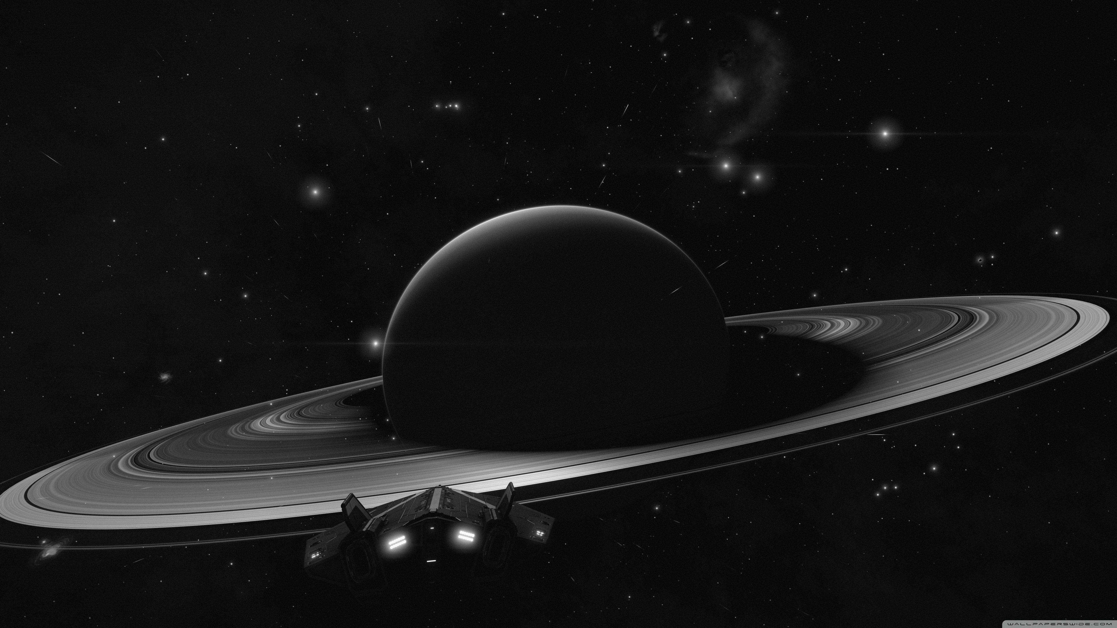 Black and White Saturn Wallpapers - Top Free Black and White Saturn ...