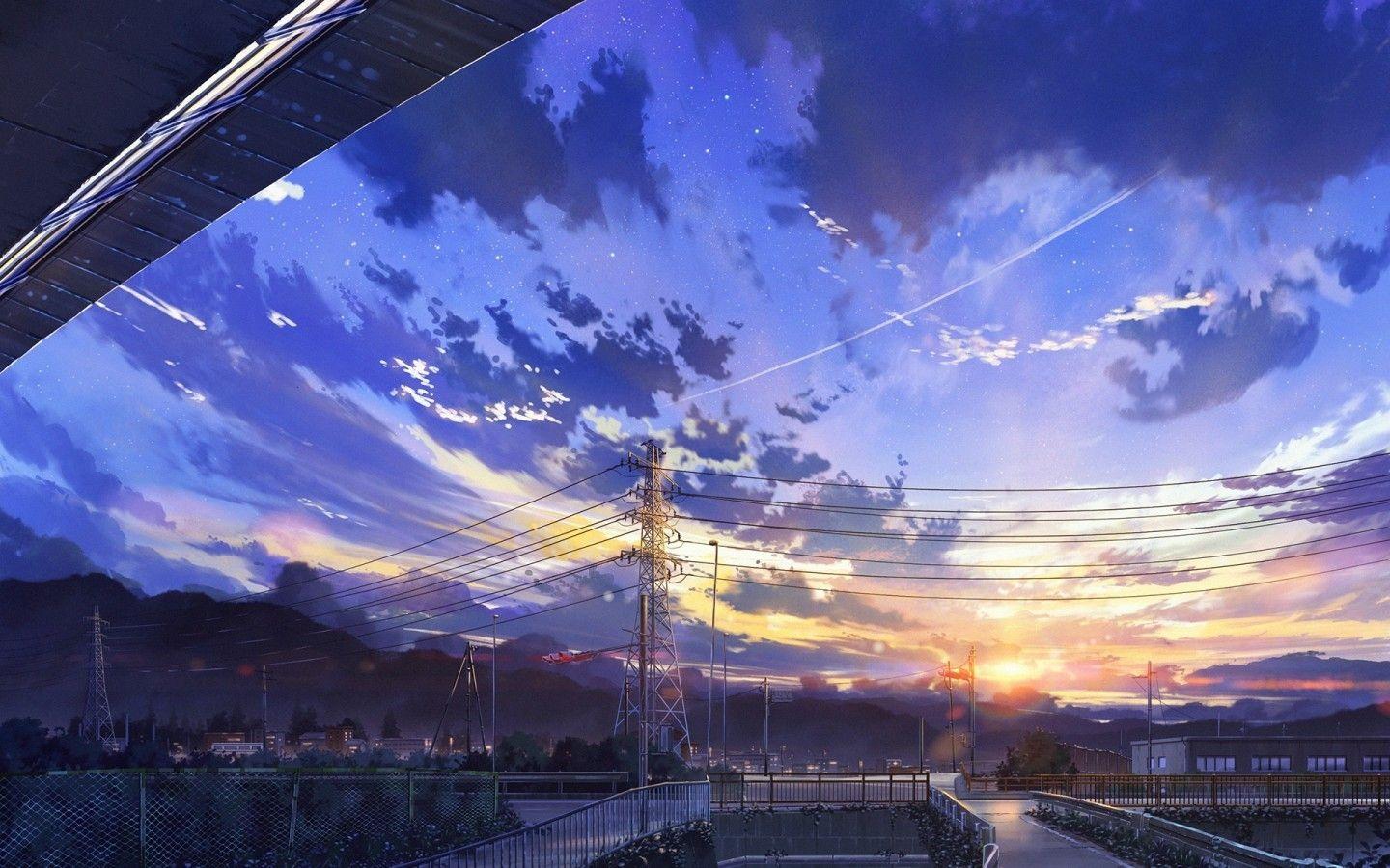 Blue Anime Landscape Wallpapers - Top Free Blue Anime Landscape ...