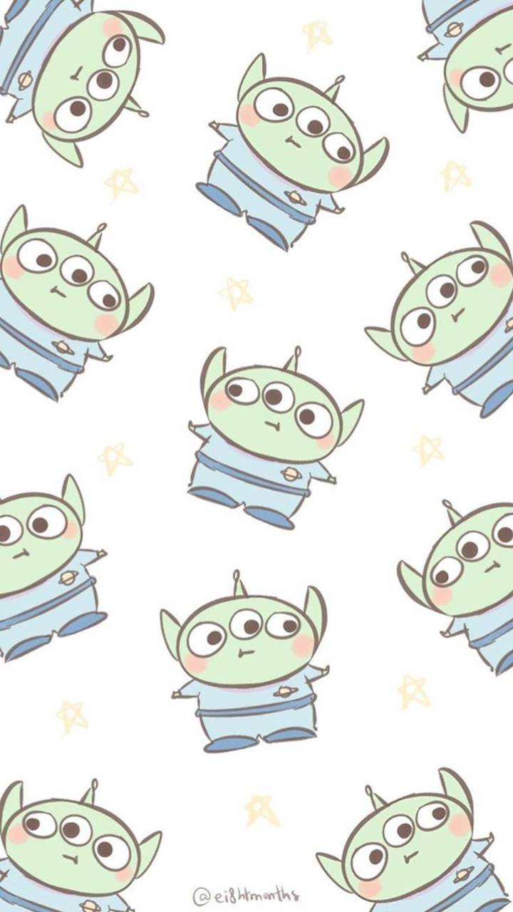 Cute Blue Alien Wallpaper