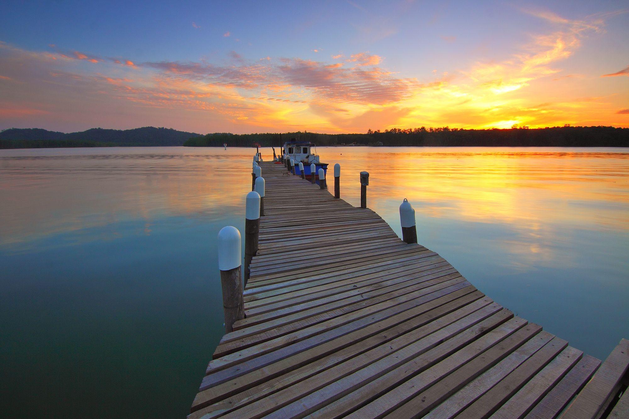 Lake Dock Sunset Wallpapers - Top Free Lake Dock Sunset Backgrounds ...