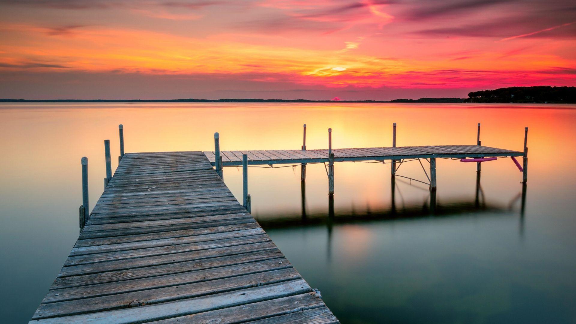 Lake Dock Sunset Wallpapers - Top Free Lake Dock Sunset Backgrounds ...