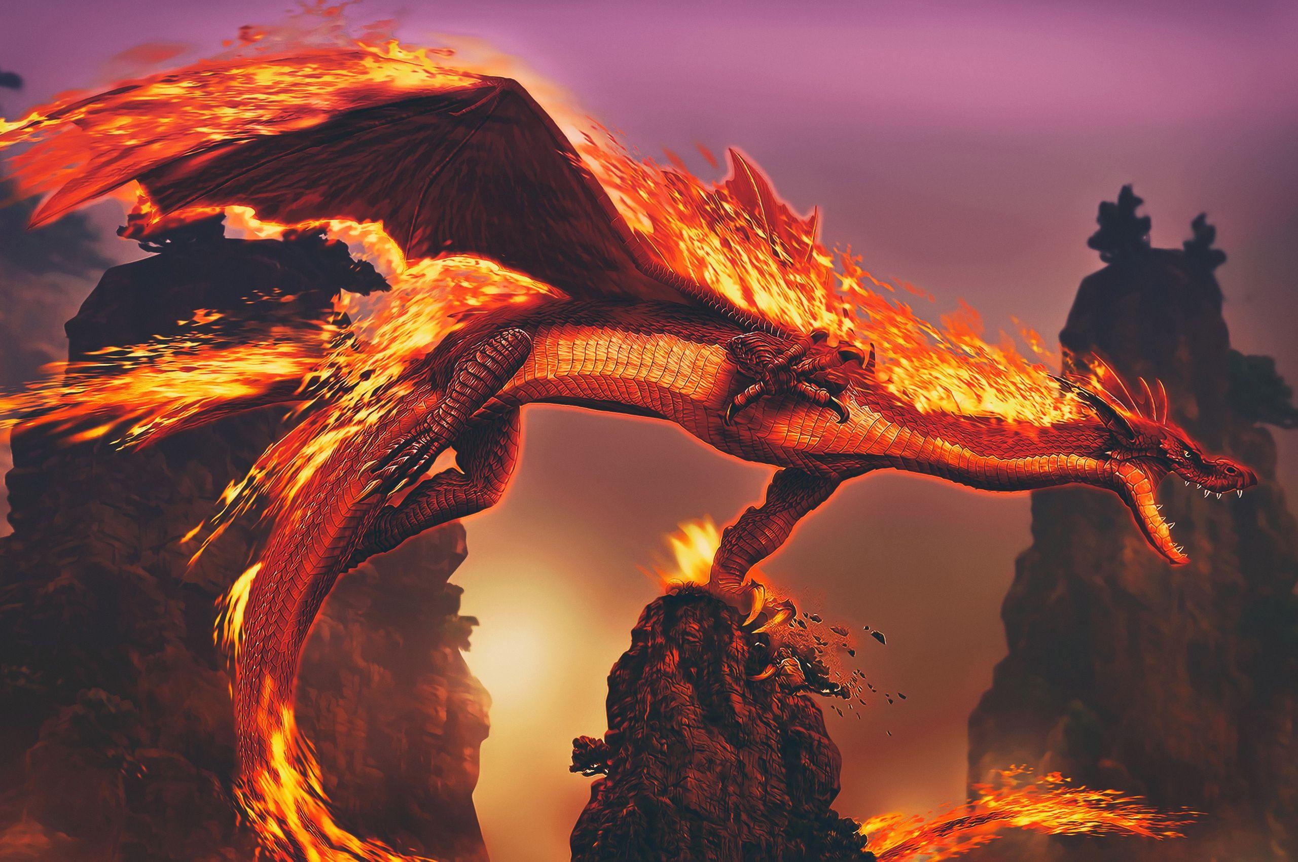 Red Fire Dragon Wallpapers - Top Free Red Fire Dragon Backgrounds ...