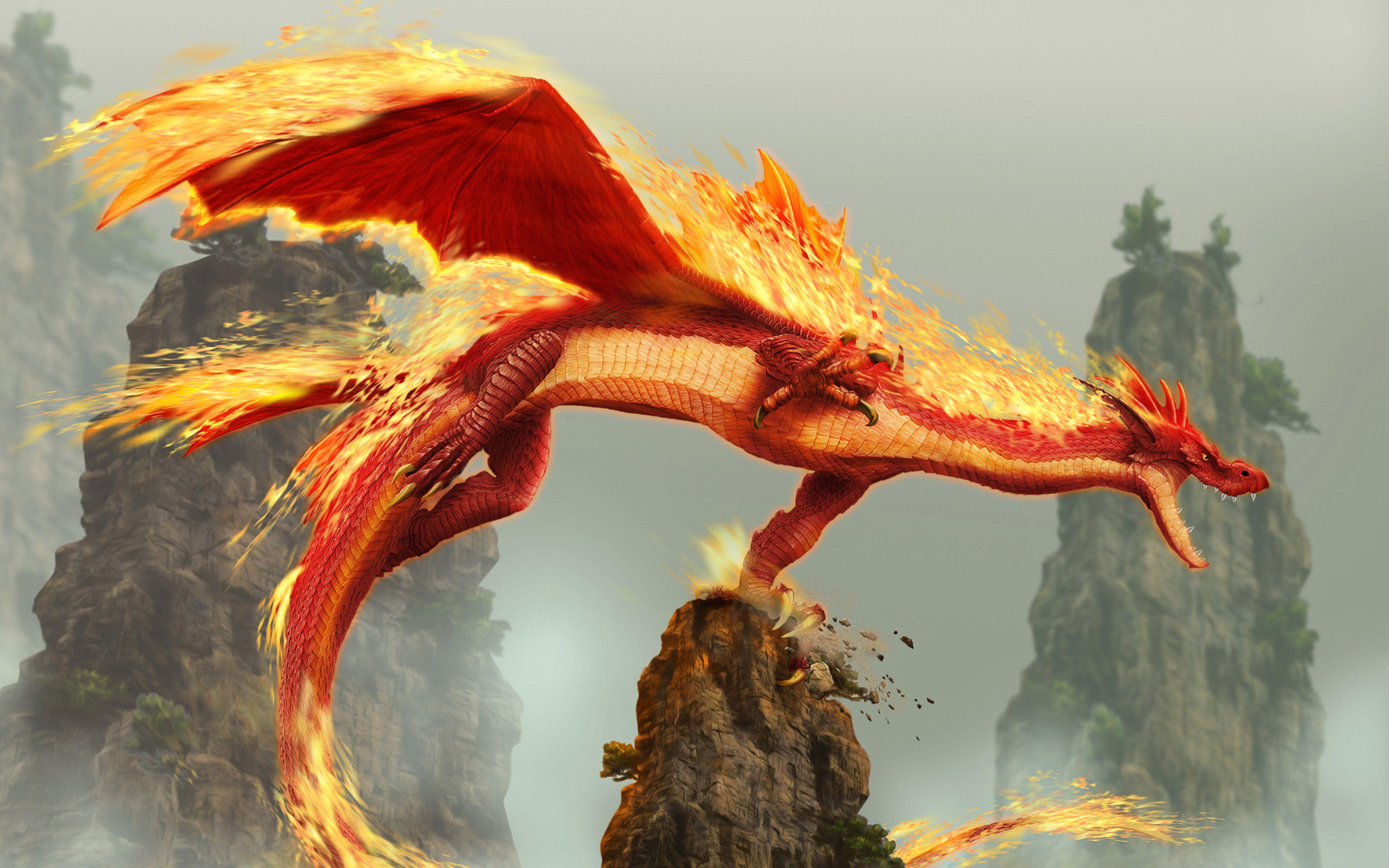 Red Fire Dragon Wallpapers - Top Free Red Fire Dragon Backgrounds ...
