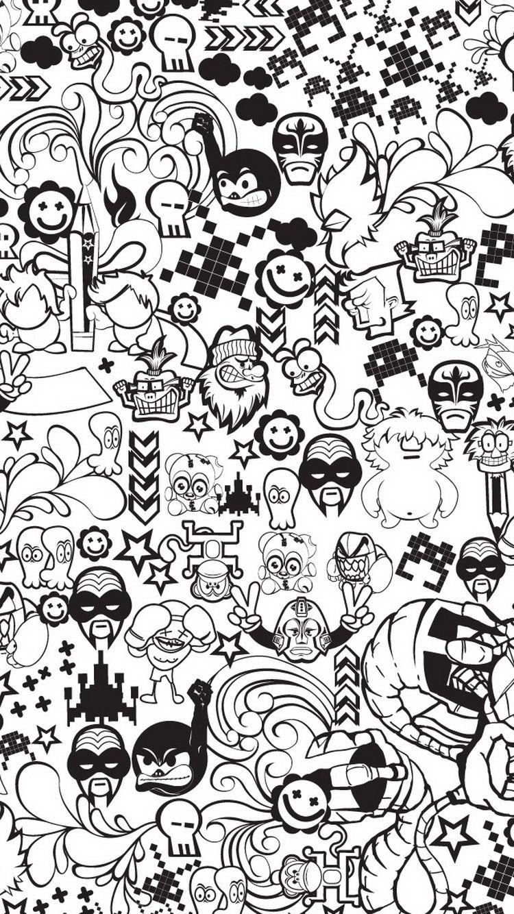 Black Doodle Wallpapers - Top Free Black Doodle Backgrounds ...