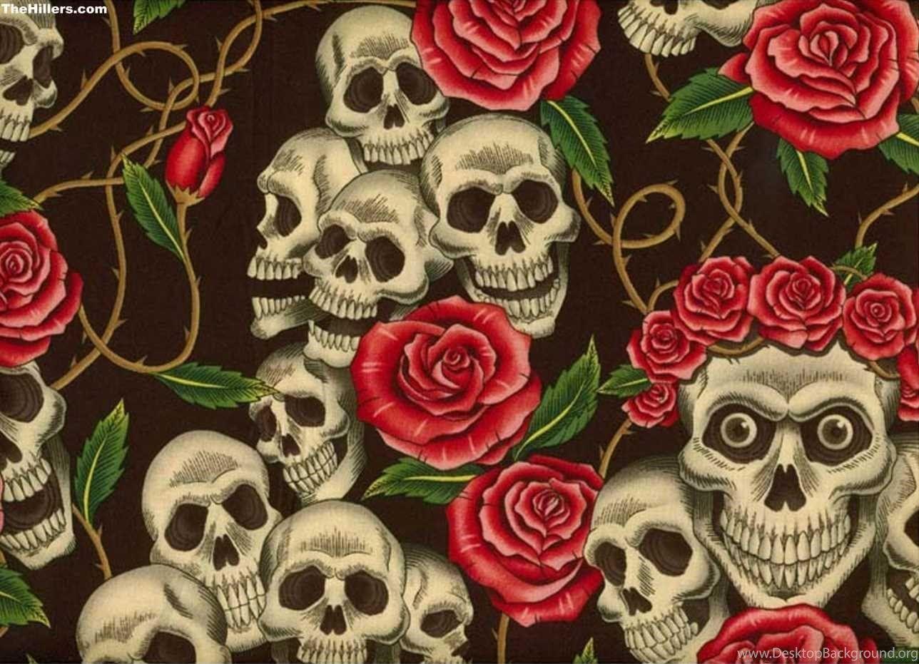 Roses and Skulls Wallpapers - Top Free Roses and Skulls Backgrounds ...