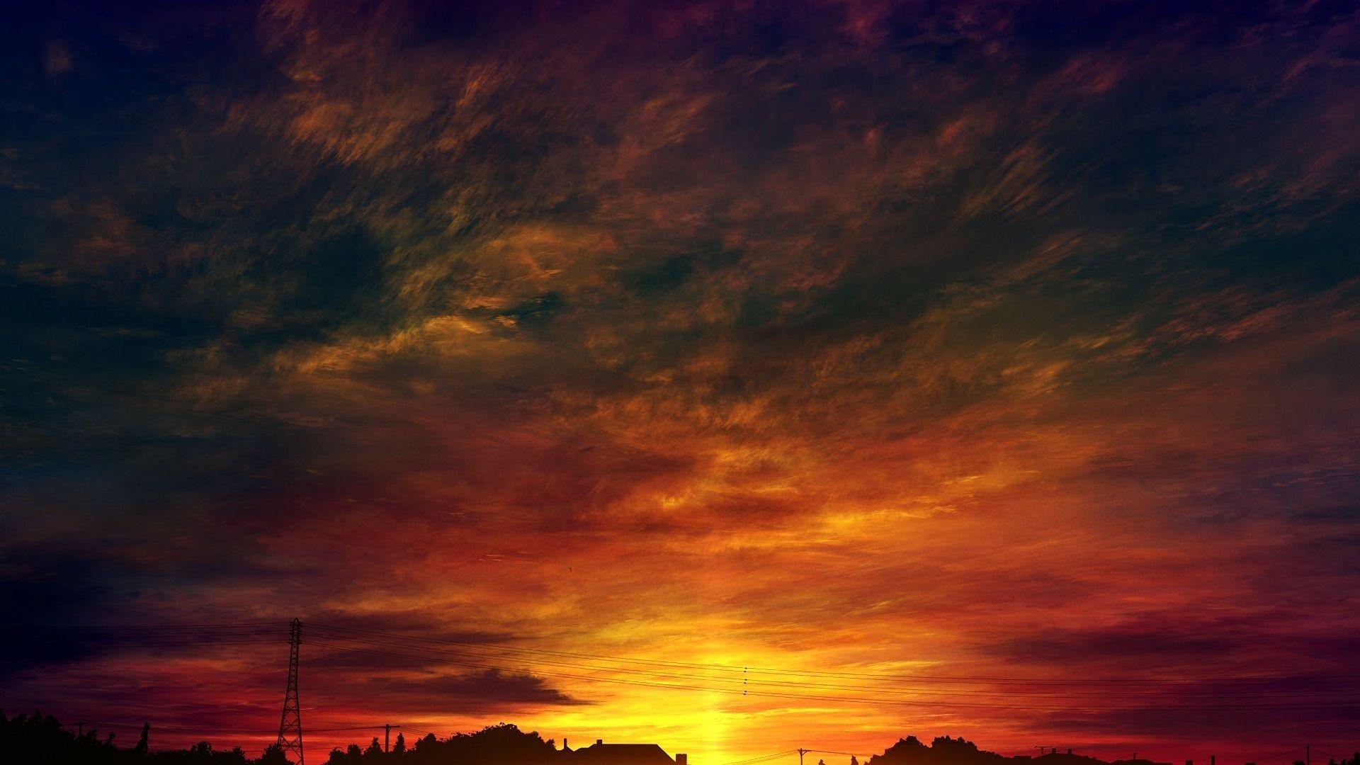 Anime Red Sky Wallpapers - Top Free Anime Red Sky Backgrounds ...